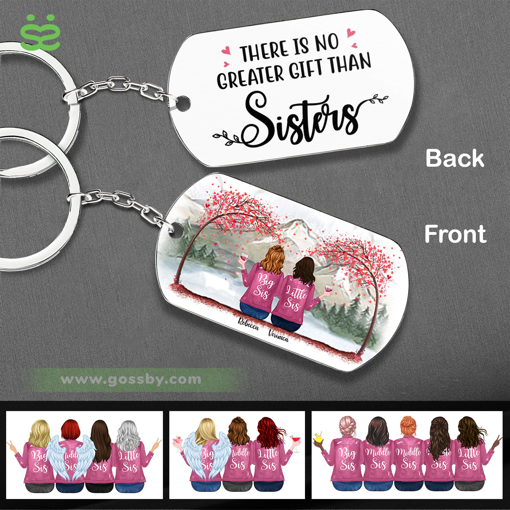 Pink Sisters - There is No Greater Gift Than Sisters - Personalized ...
