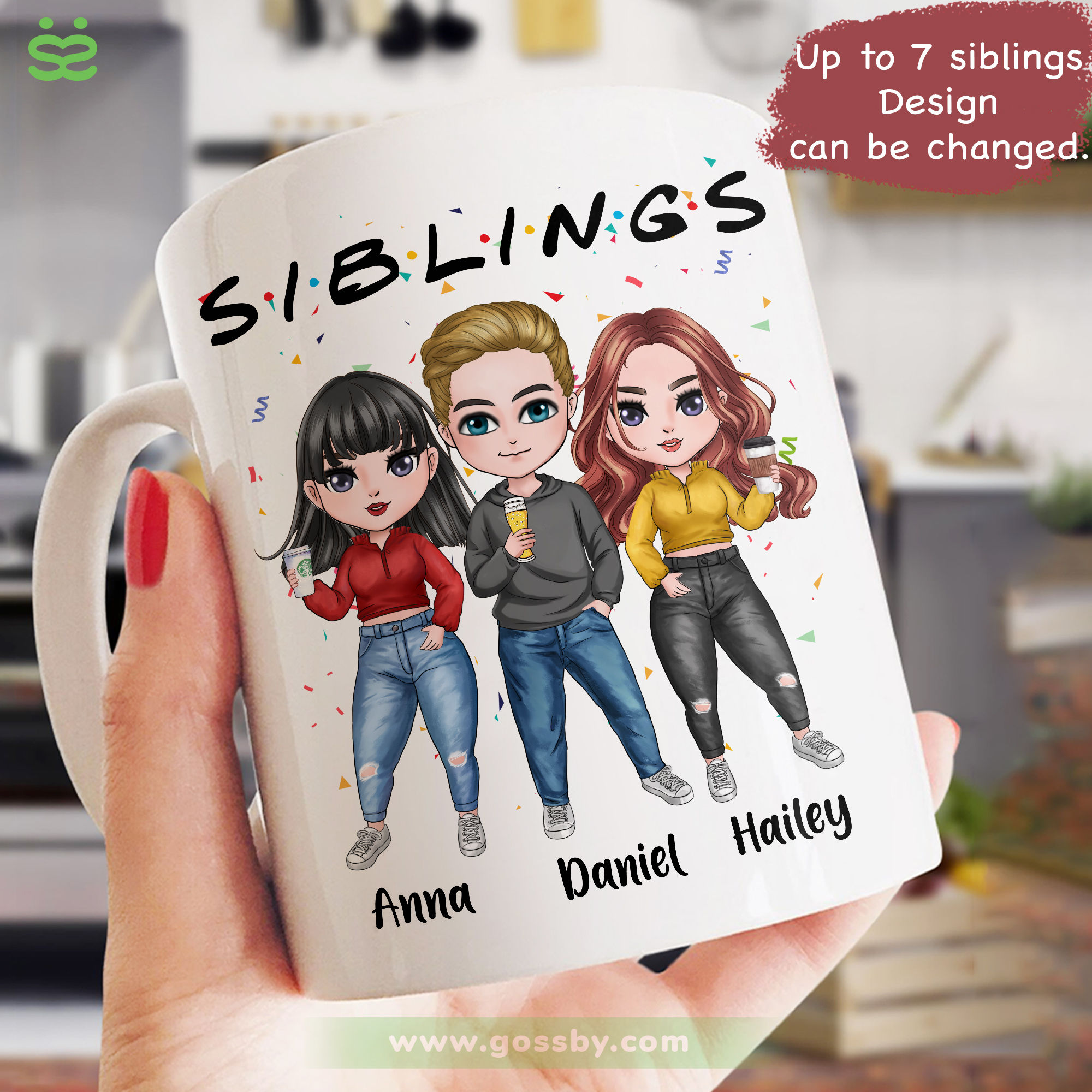 Personalized Sister Mug - S.I.B.L.I.N.G.S (9984)