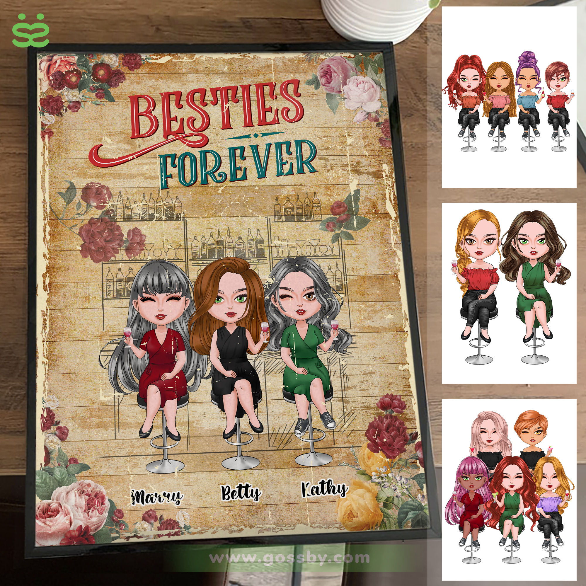 Friends Poster - Besties forever - Personalized Poster