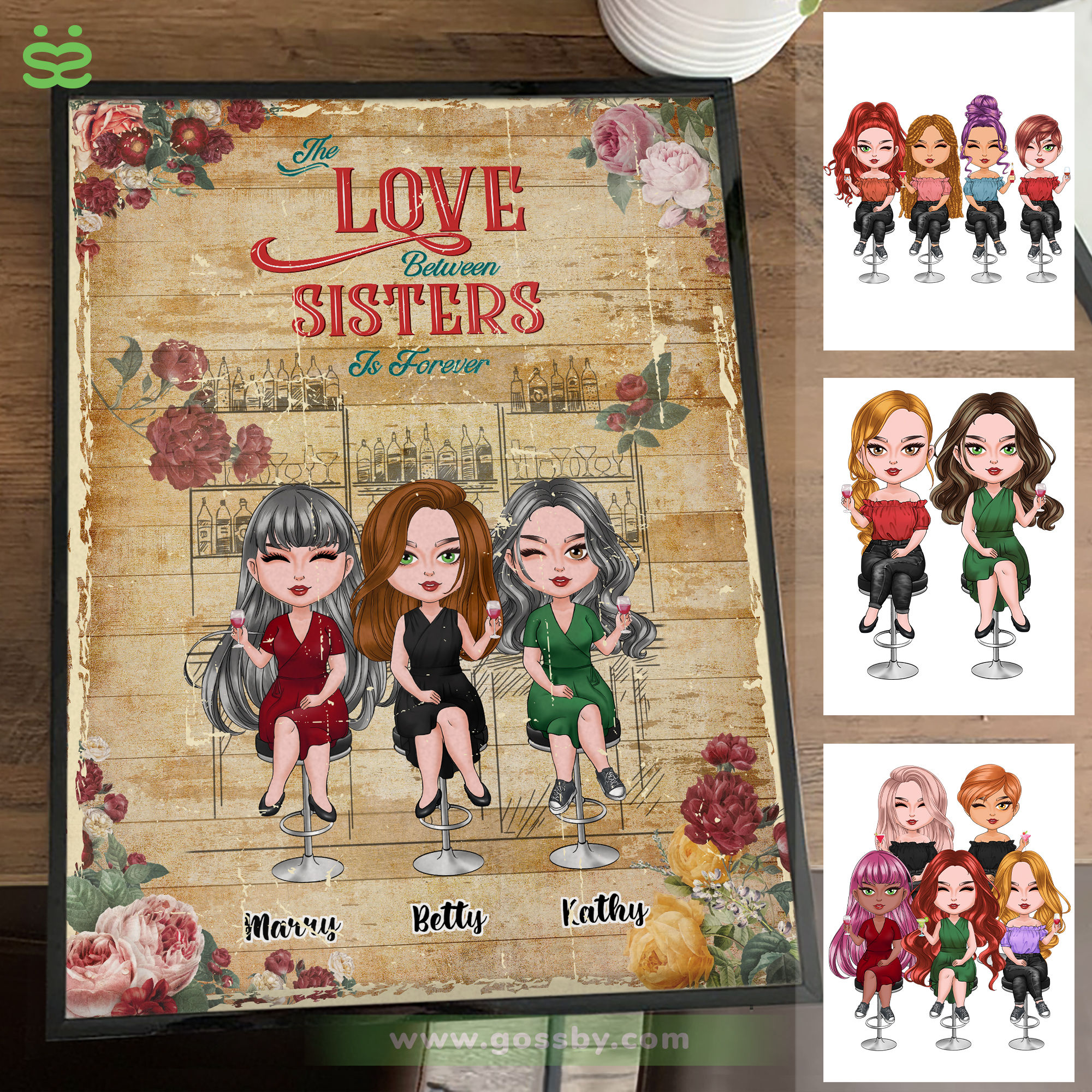 Sisters Poster - The love between Sisters is forever - Personalized Poster