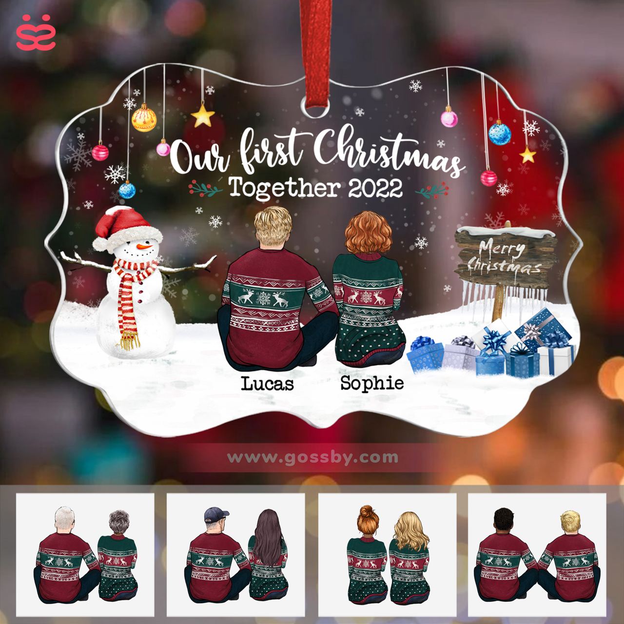 Couple Christmas - Our First Christmas Together - Personalized Ornament