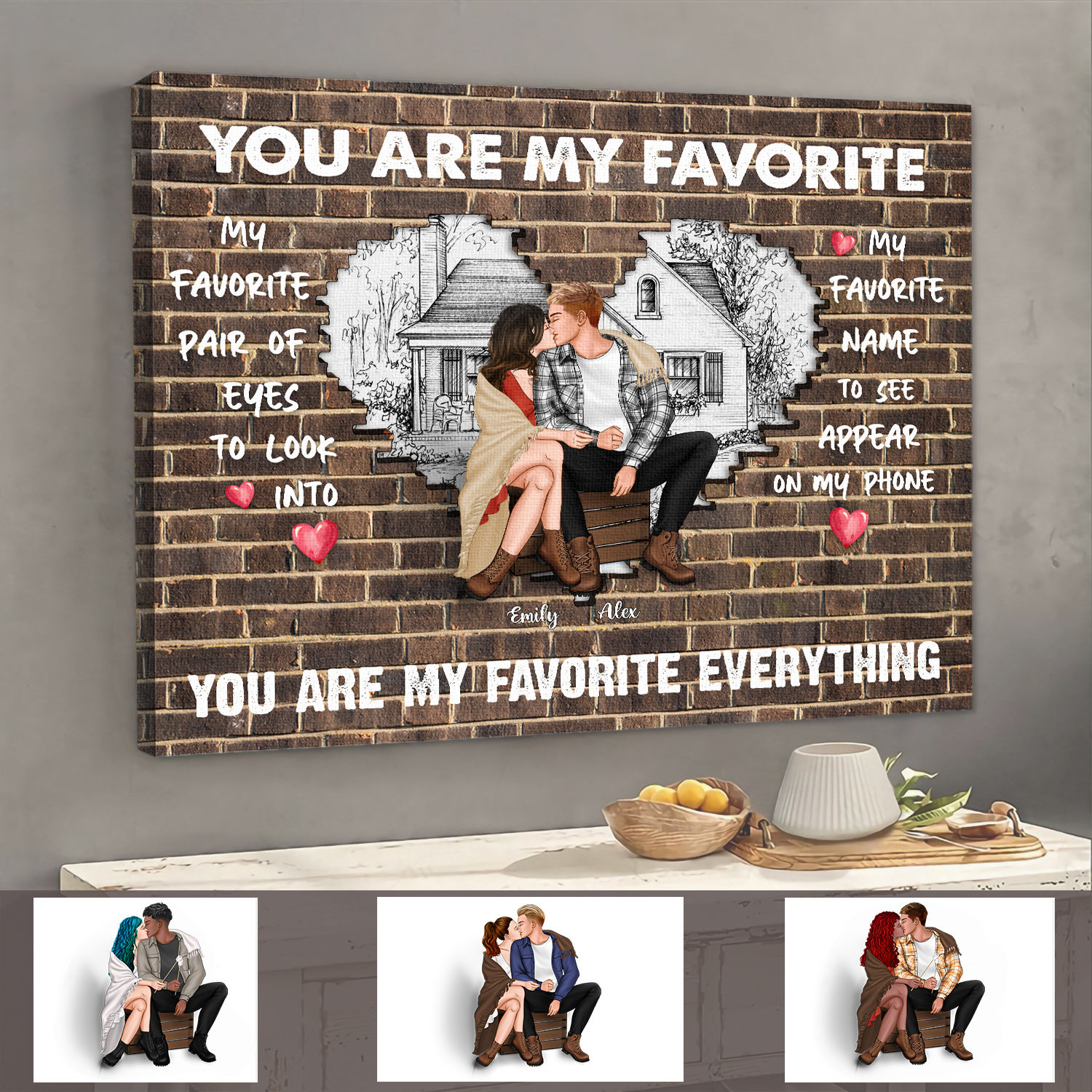 Couple Canvas - You are my favorite - Personalized Wrapped Canvas