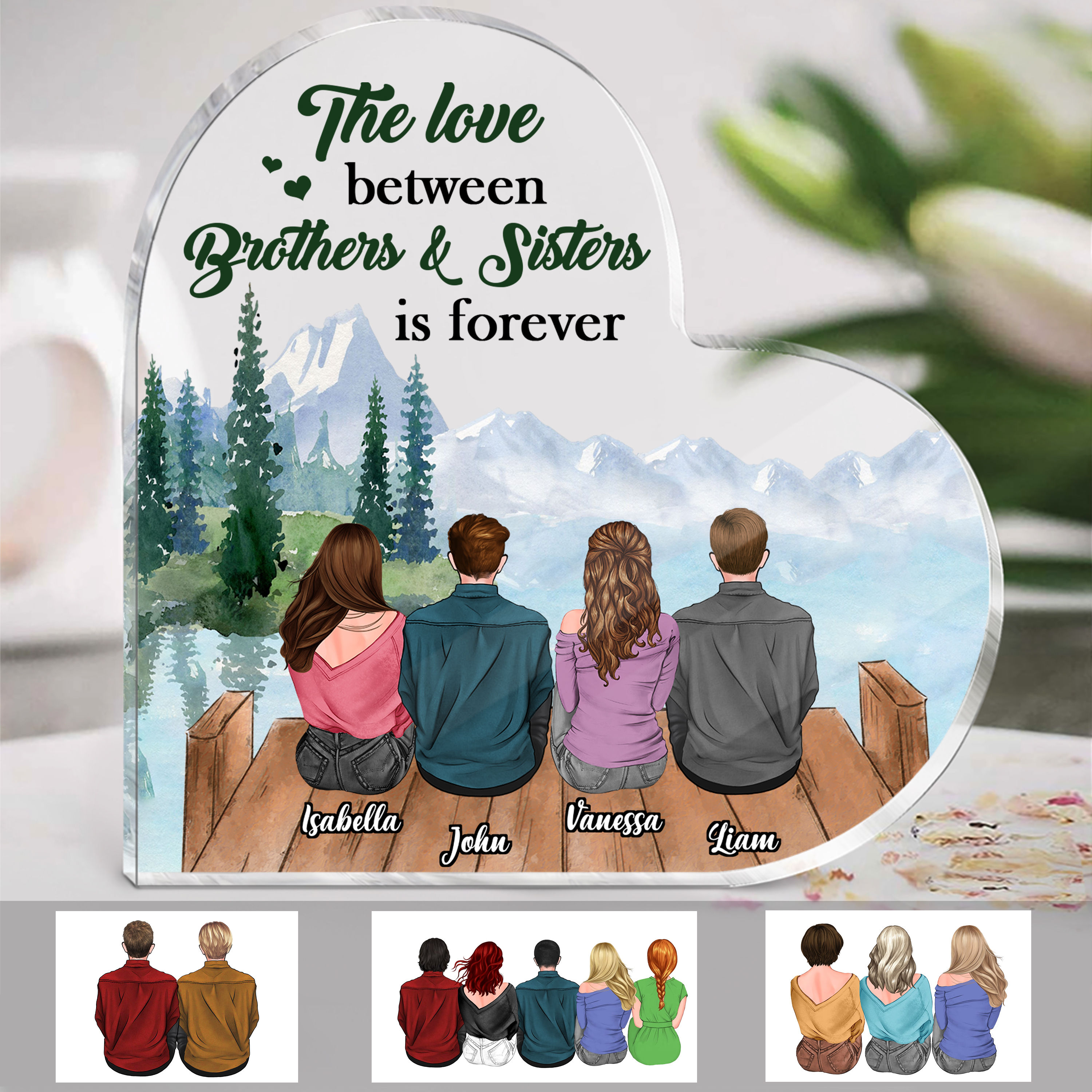 Heart Transparent Plaque - Brothers Sisters - The love between Brothers ...