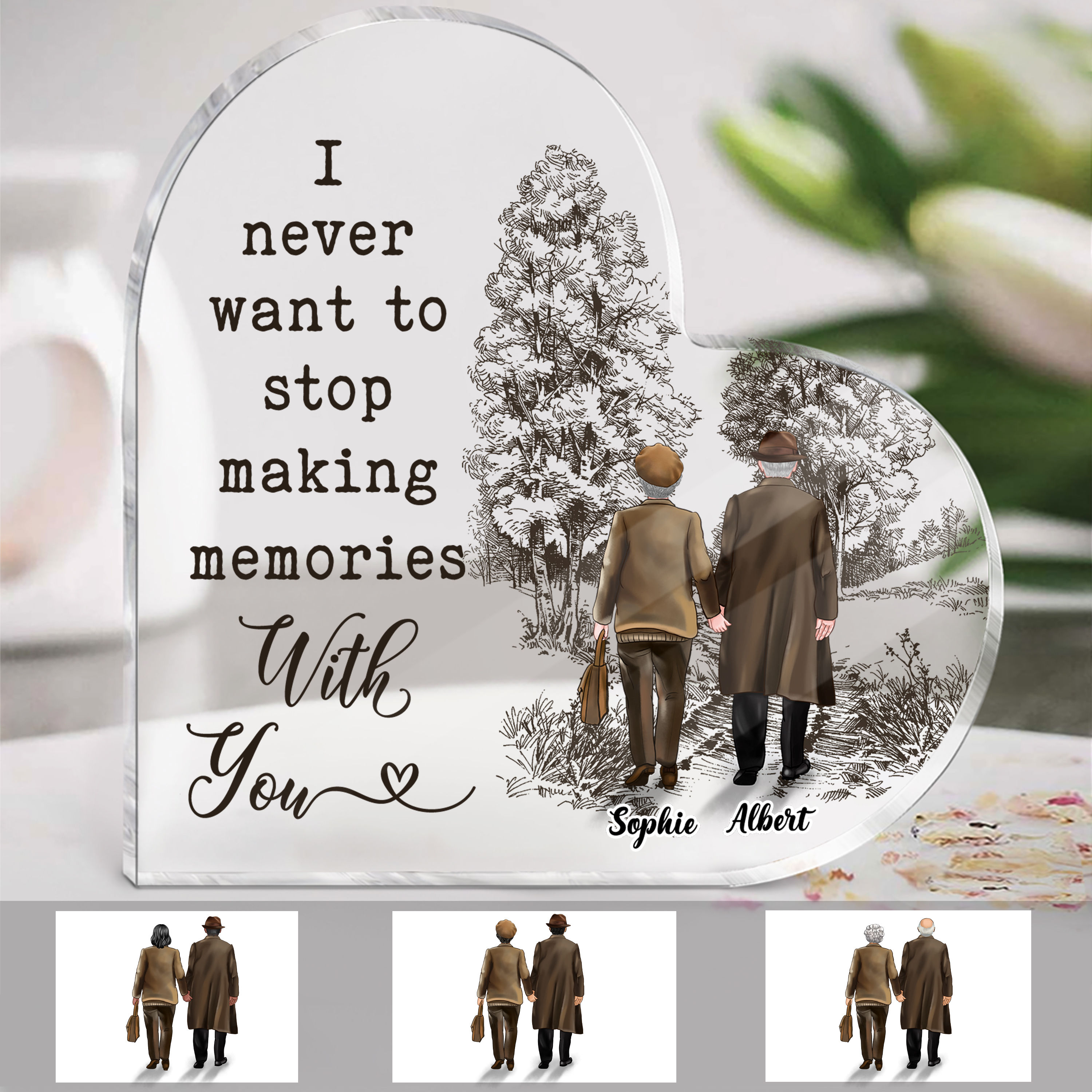 Heart Transparent Plaque - Couple - I never want to stop making ...