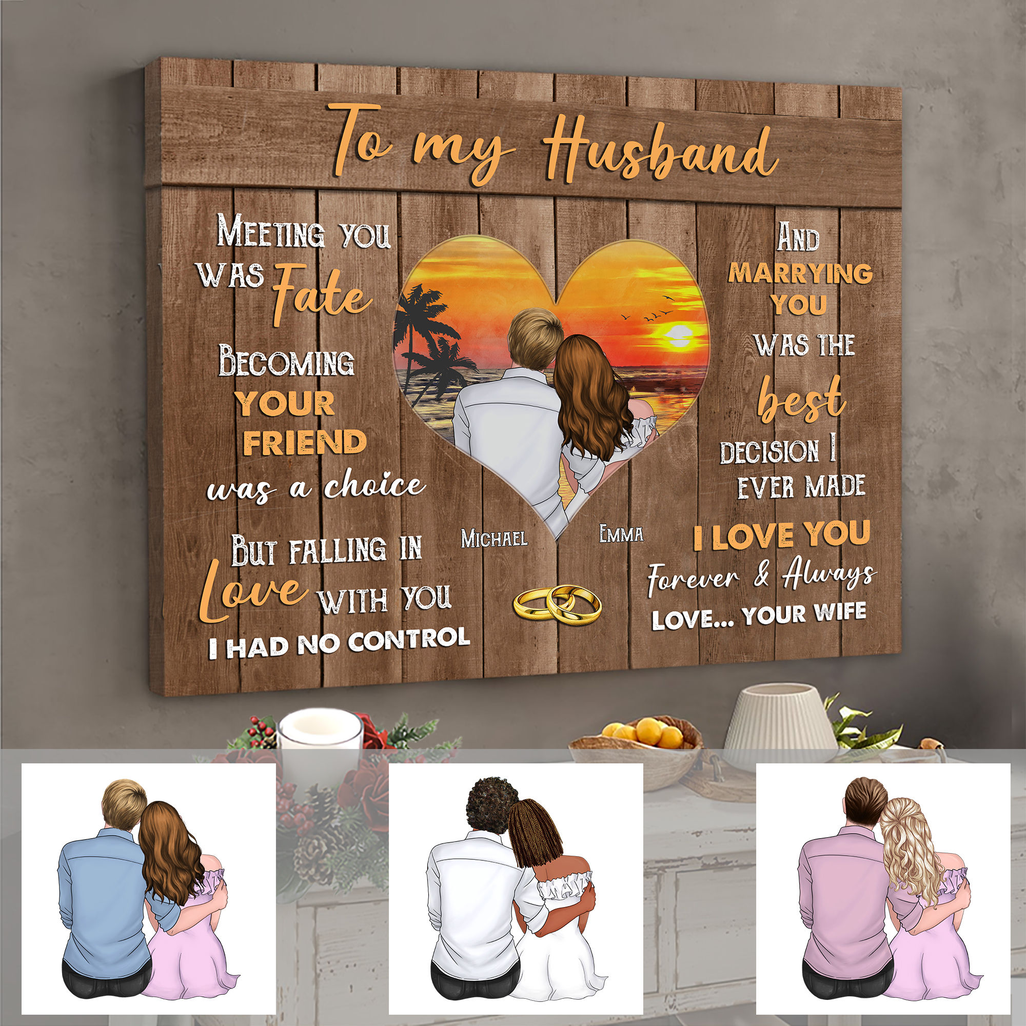 Couple Canvas - To my husband meeting you was fate