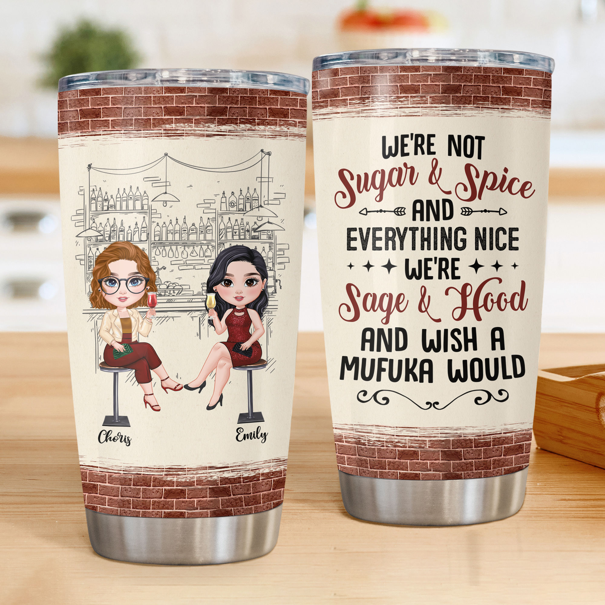 Custom Tumblers - Best Friends, Sisters Gifts - Besties here’s to ...