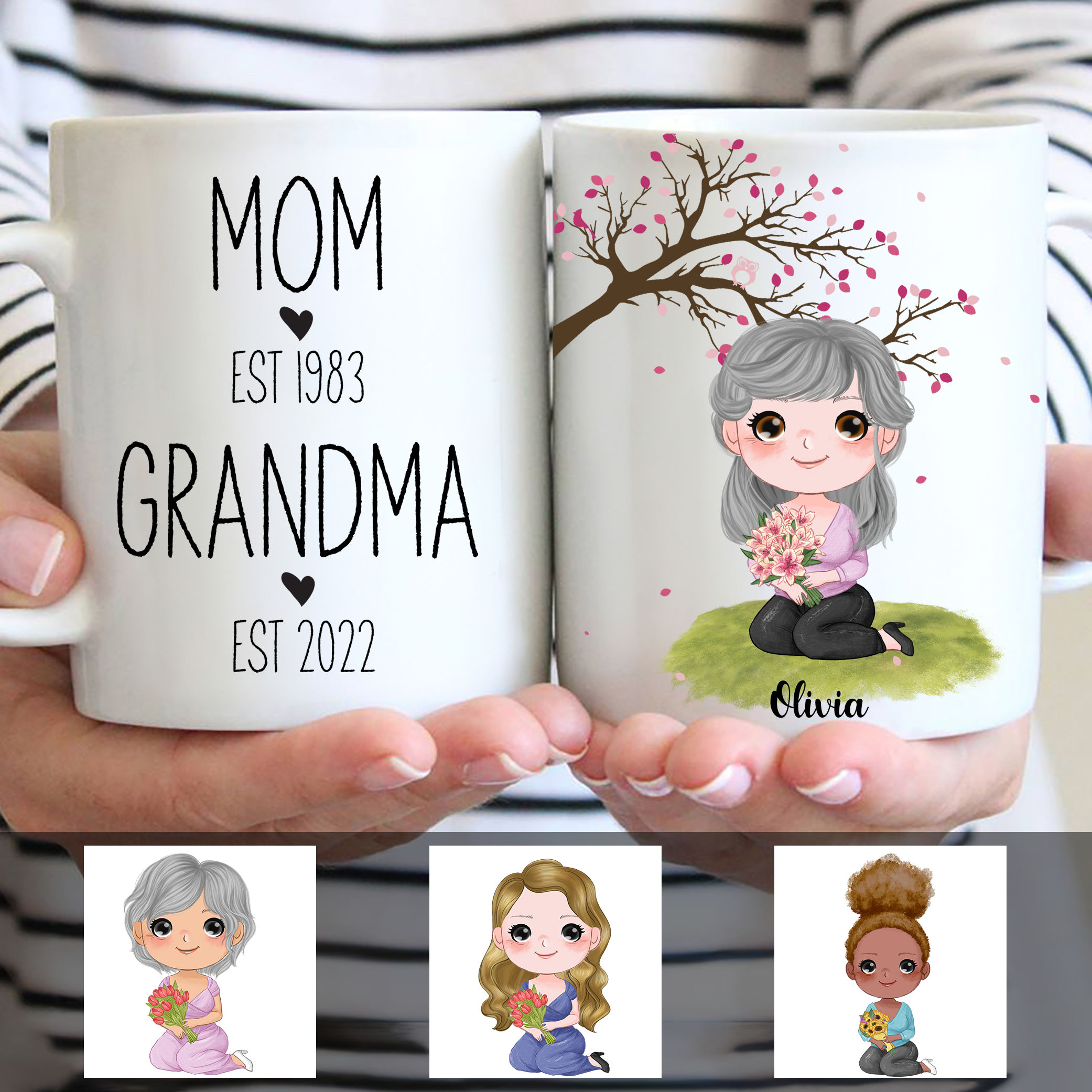 Mother's Day 2024 - Mother's Day Mug - Mom Est Grandma Est ...