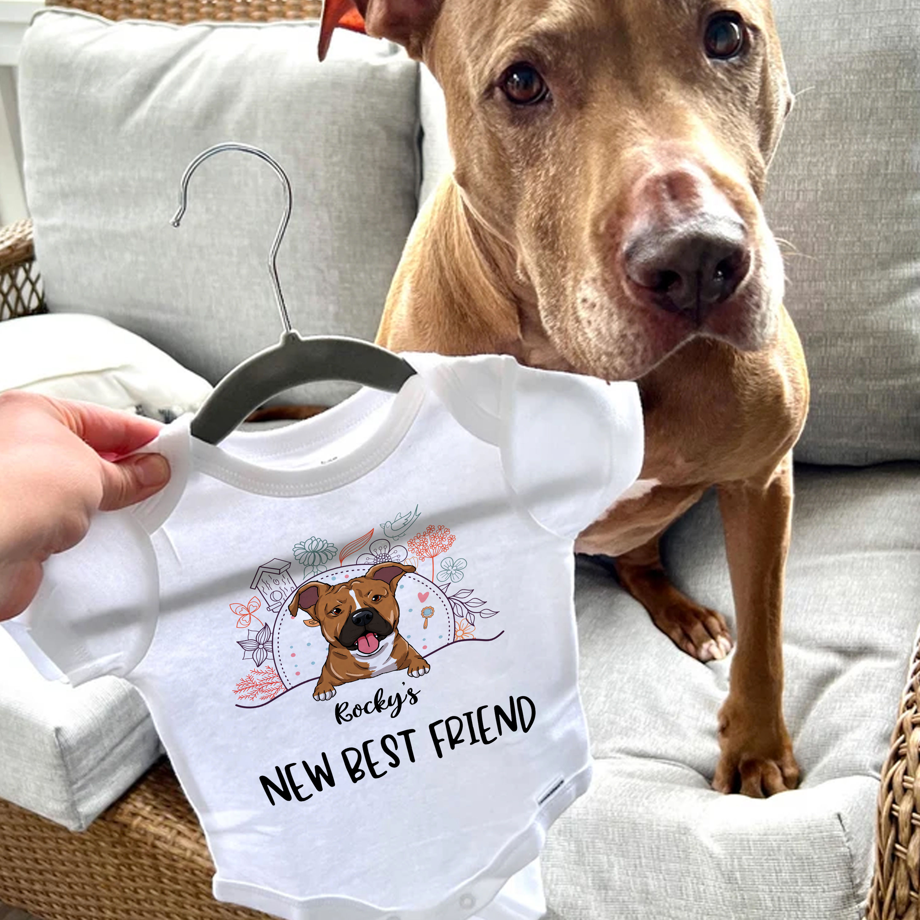 Custom Baby Onesies - New Best Friend - Personalized Onesie