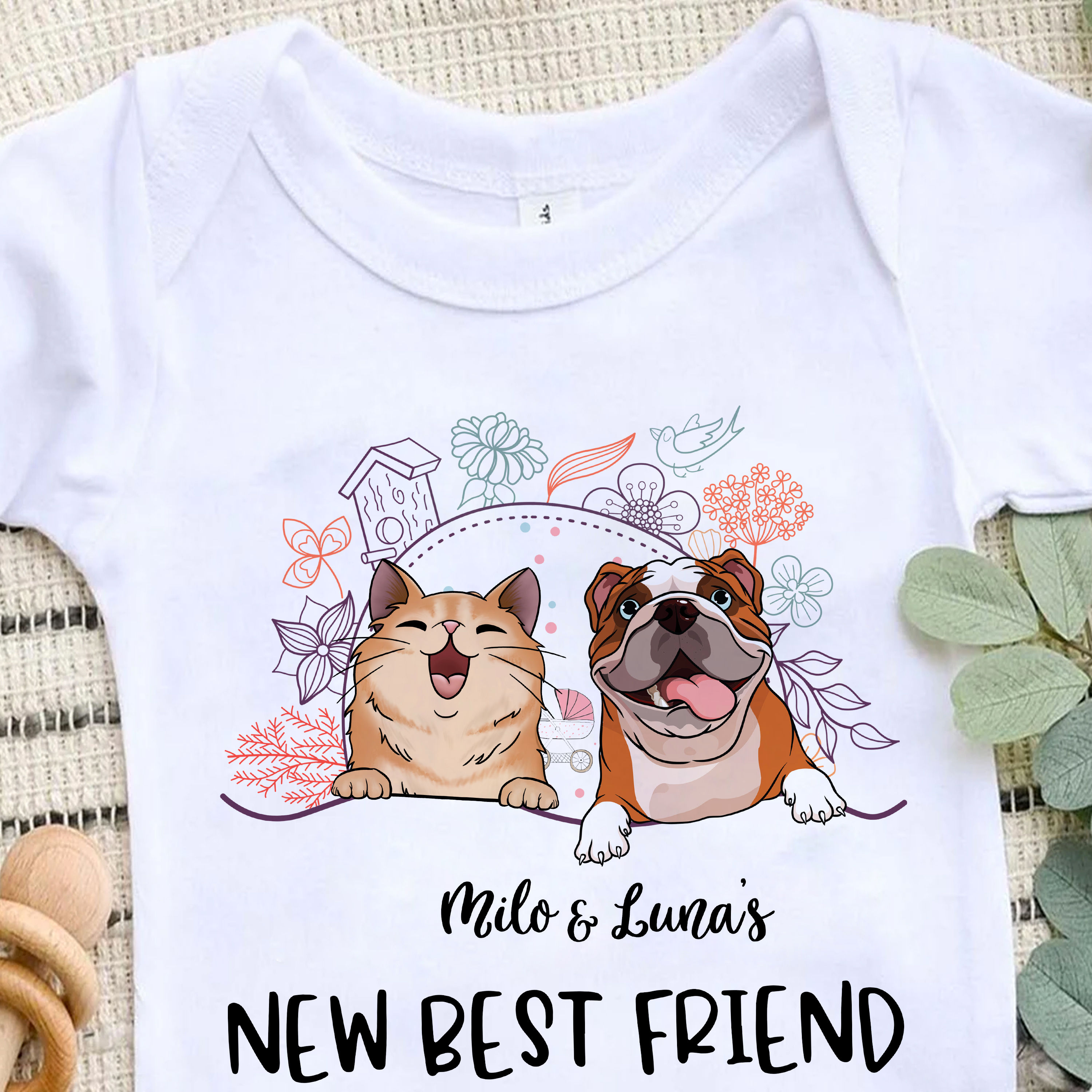Custom Baby Onesies - New Best Friend - Personalized Onesie