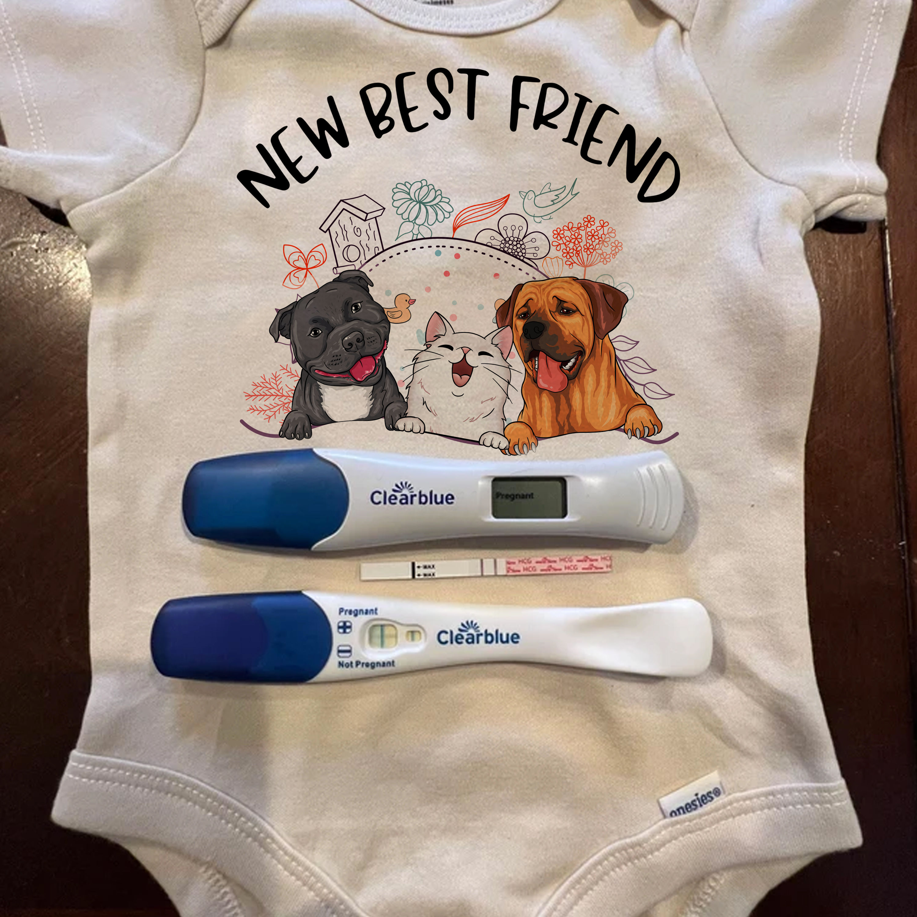Custom Baby Onesies - New Best Friend 2 - Personalized Onesie