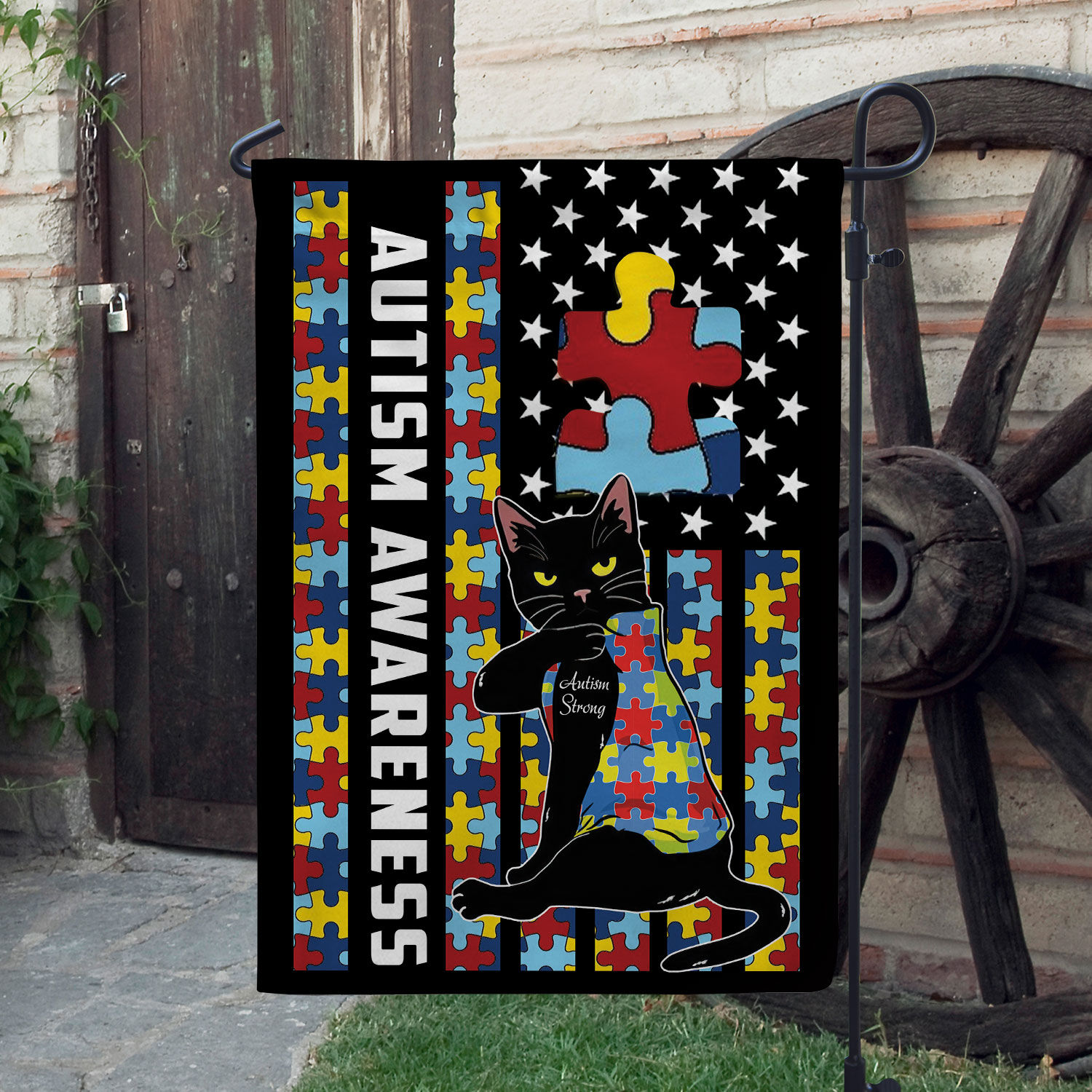 Autism Awareness - Autism Awareness Flag, Puzzle Ribbon, Love Autism ...