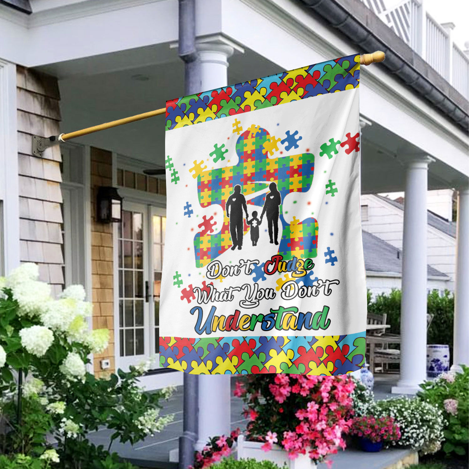 Autism Awareness - Autism Awareness Flag In April We Wear Blue Love ...