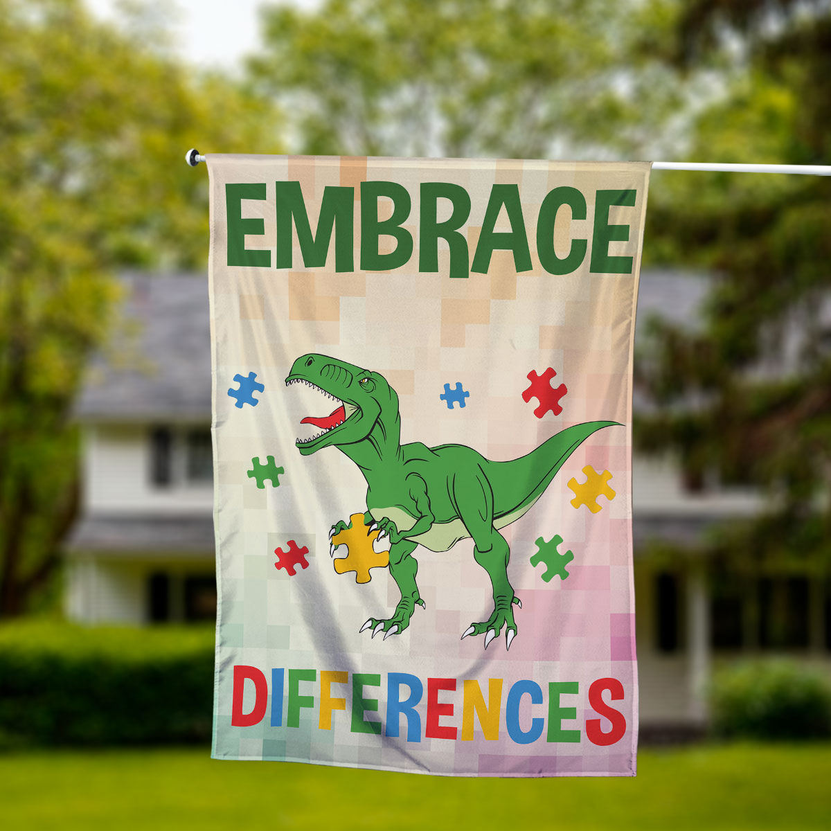 Autism Awareness - Autism Dinosaur Autism Awareness Flag In April We ...