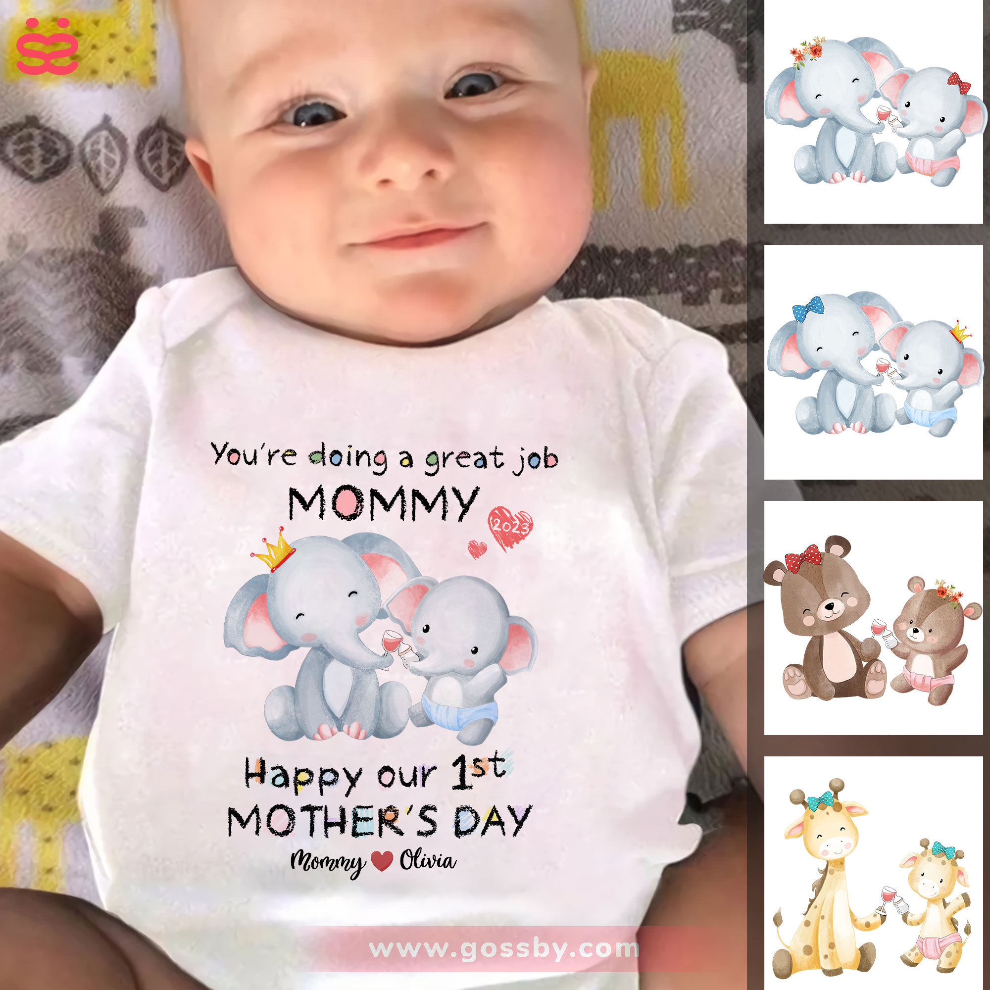 Custom Baby Onesies - You're doing great job Mommy - Happy our 1st ...