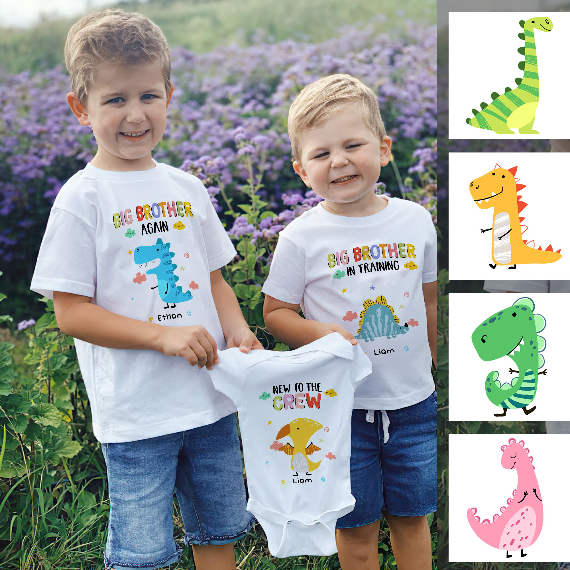 Custom Family - Big Sister, Big Brother, New To The Crew - Matching ...