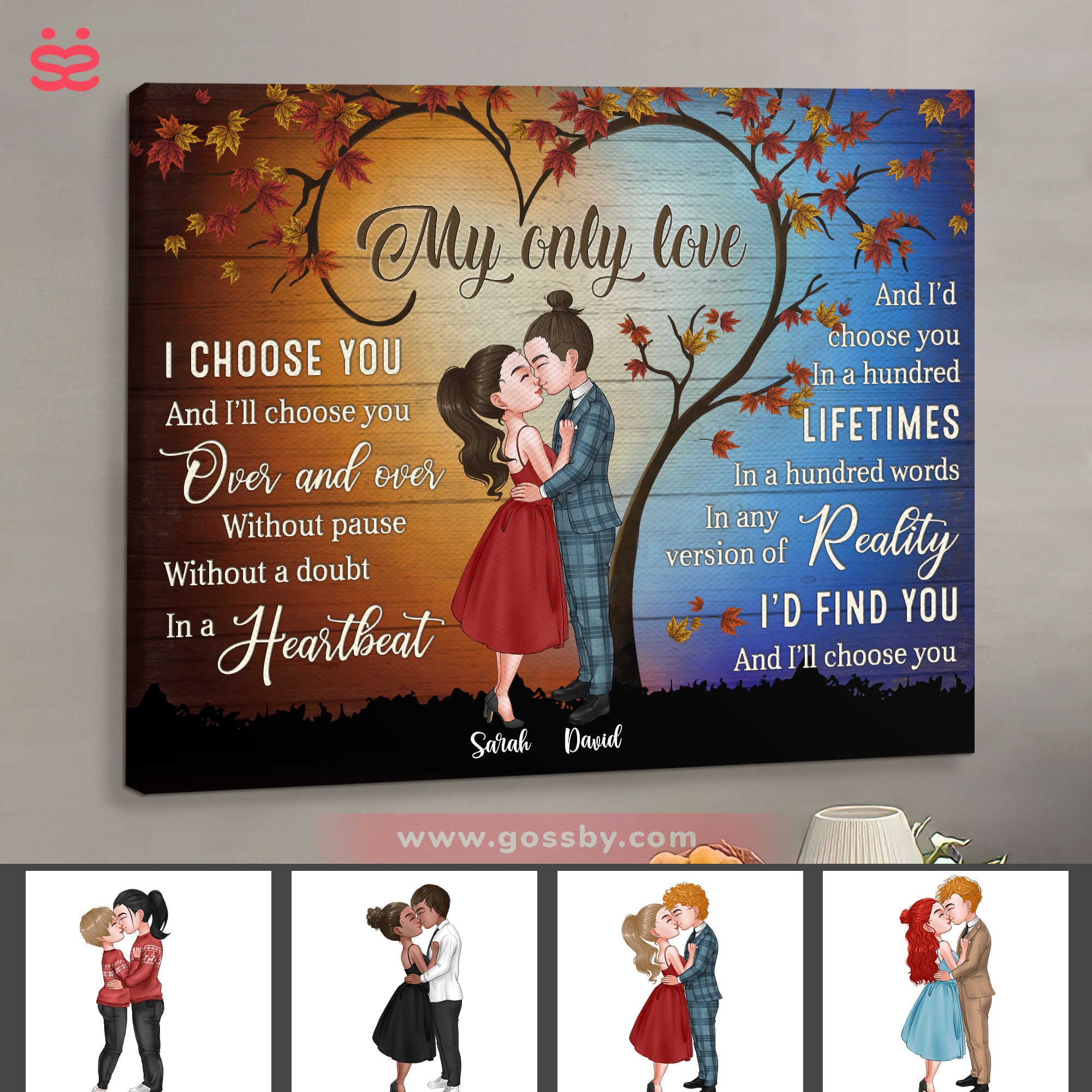 Couple Canvas - My Only Love - Personalized Wrapped Canvas