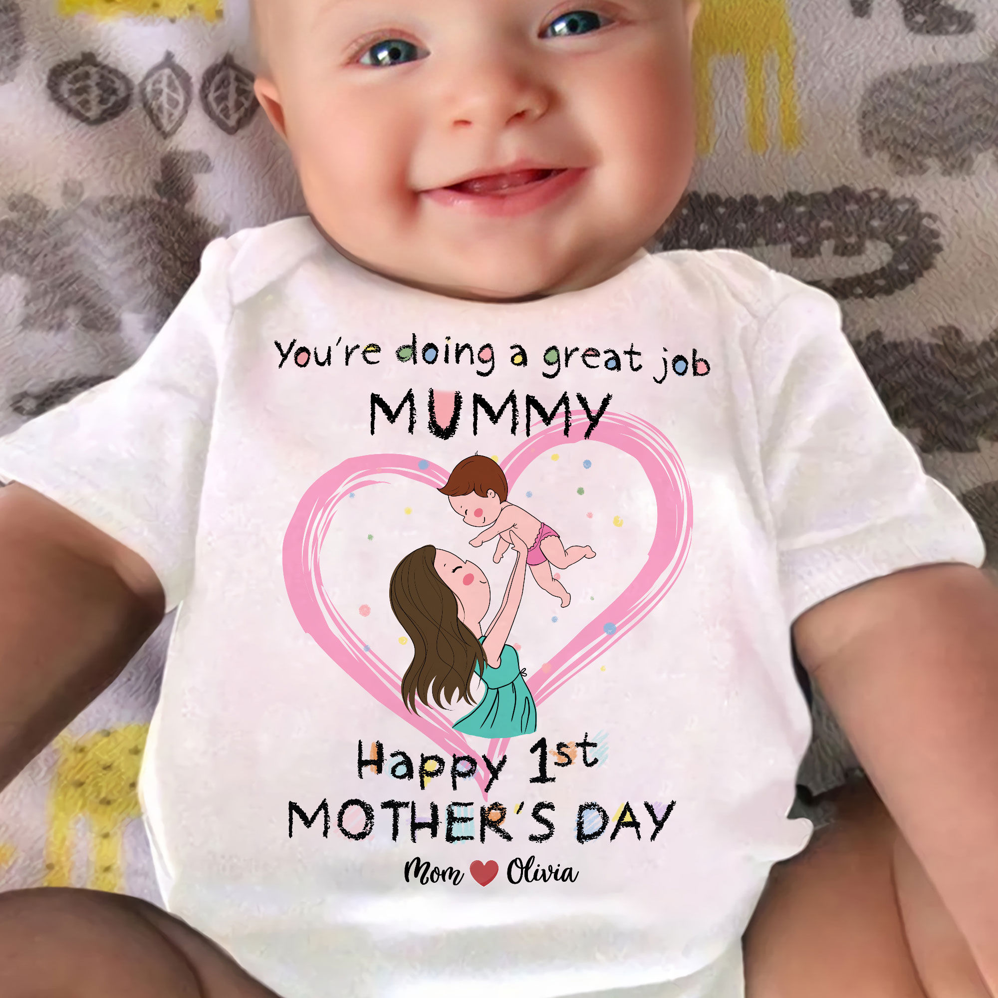 Custom Baby Onesies - You're doing a great job Mummy - Happy 1st Mother ...