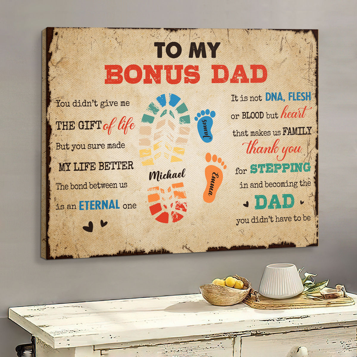 Father's Day Gifts 2023 - Step dad - To my bonus Dad - Personalized ...