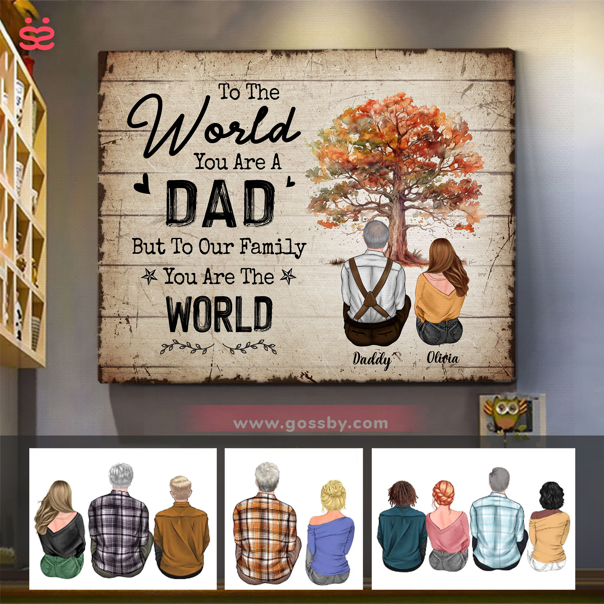 Father's Day Gifts 2023 - Canvas Custom - To the World you are a Dad ...