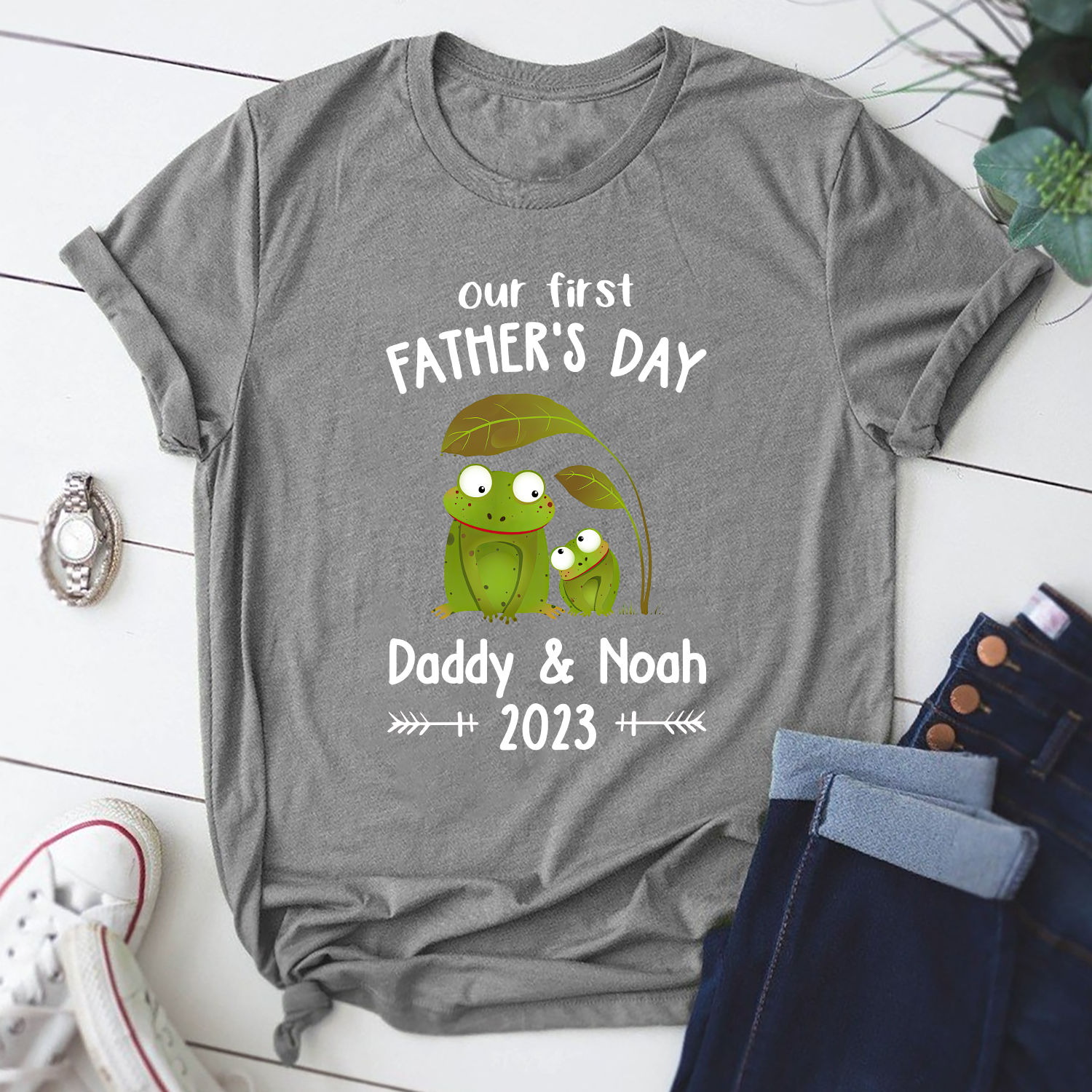 Father's Day Shirt - Personalized Happy First Father's Day Shirt, Dad ...