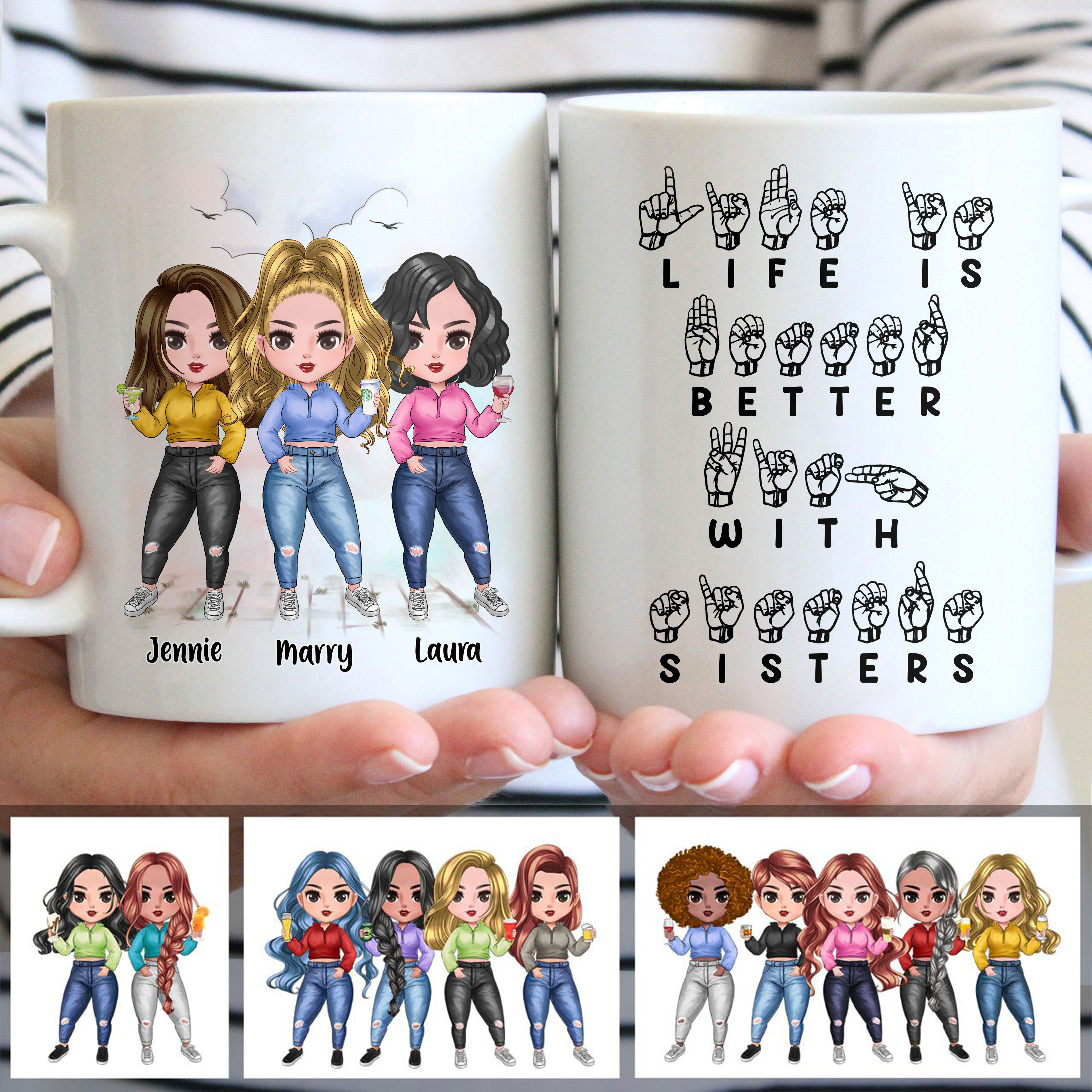 The Best Gift - Up to 7 Girls - Life Is Better With Sisters Sign ...