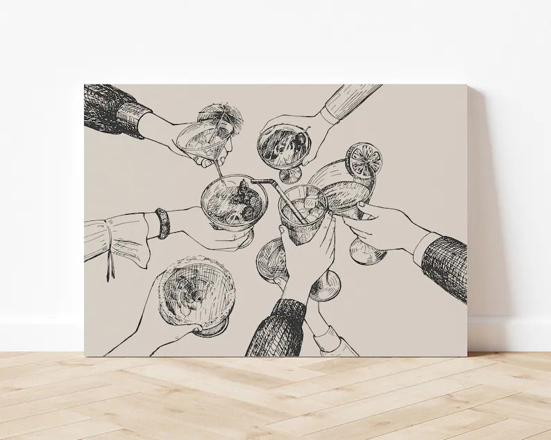 Drink Gang - Cheers Sisters - Cheers Sign - Bar Cart Wall Decor ...