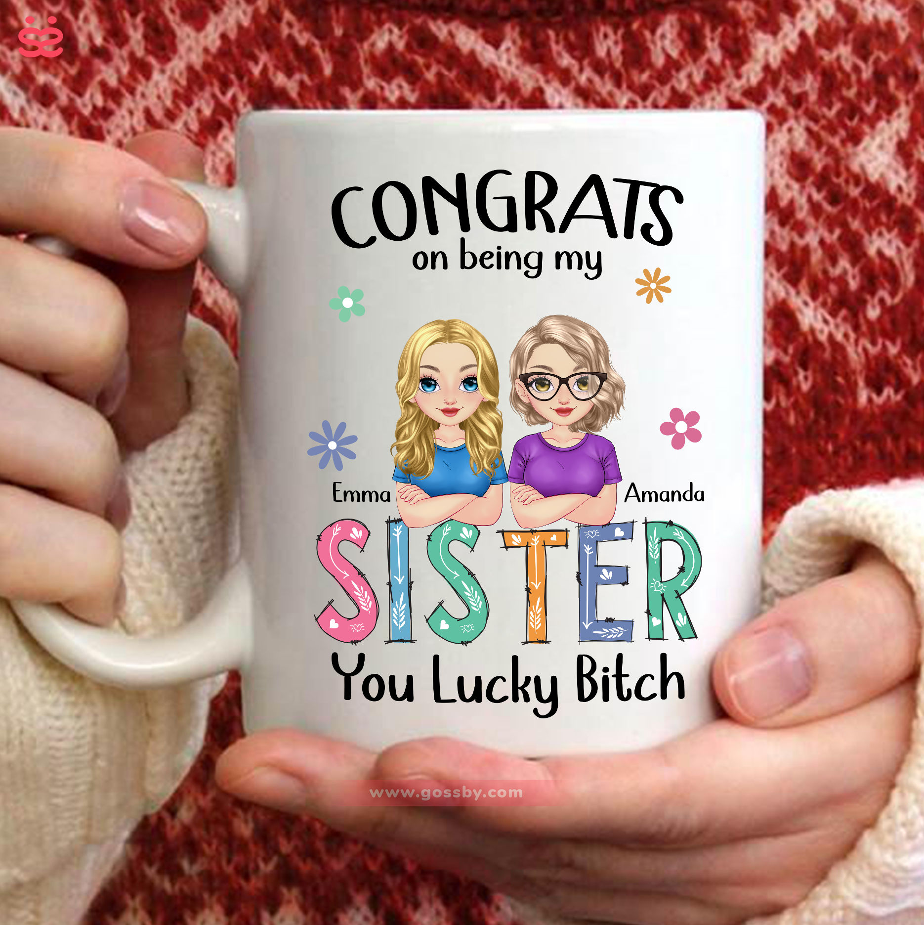 Sisters/Friends - Congrats on being my Bestie - Personalized Mug