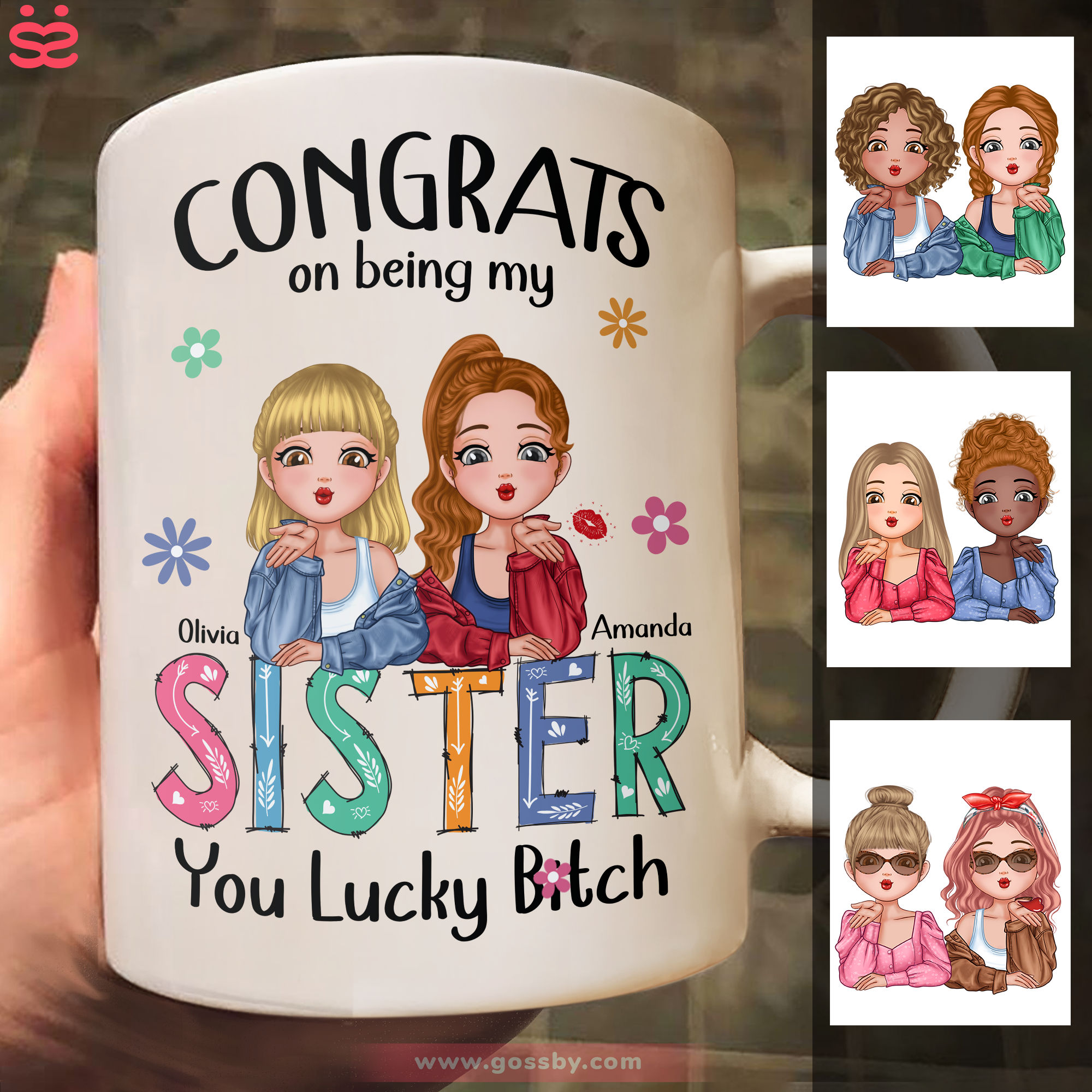 Sisters/Friends - Congrats on being my Sister (ver 2) - Personalized Mug
