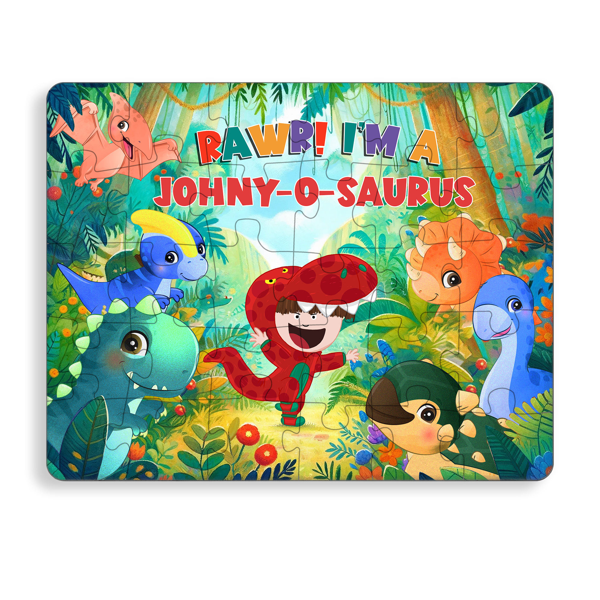Jigsaw puzzle for Kids - Rawr! I'm A Dino Saurus - Personalized Puzzle