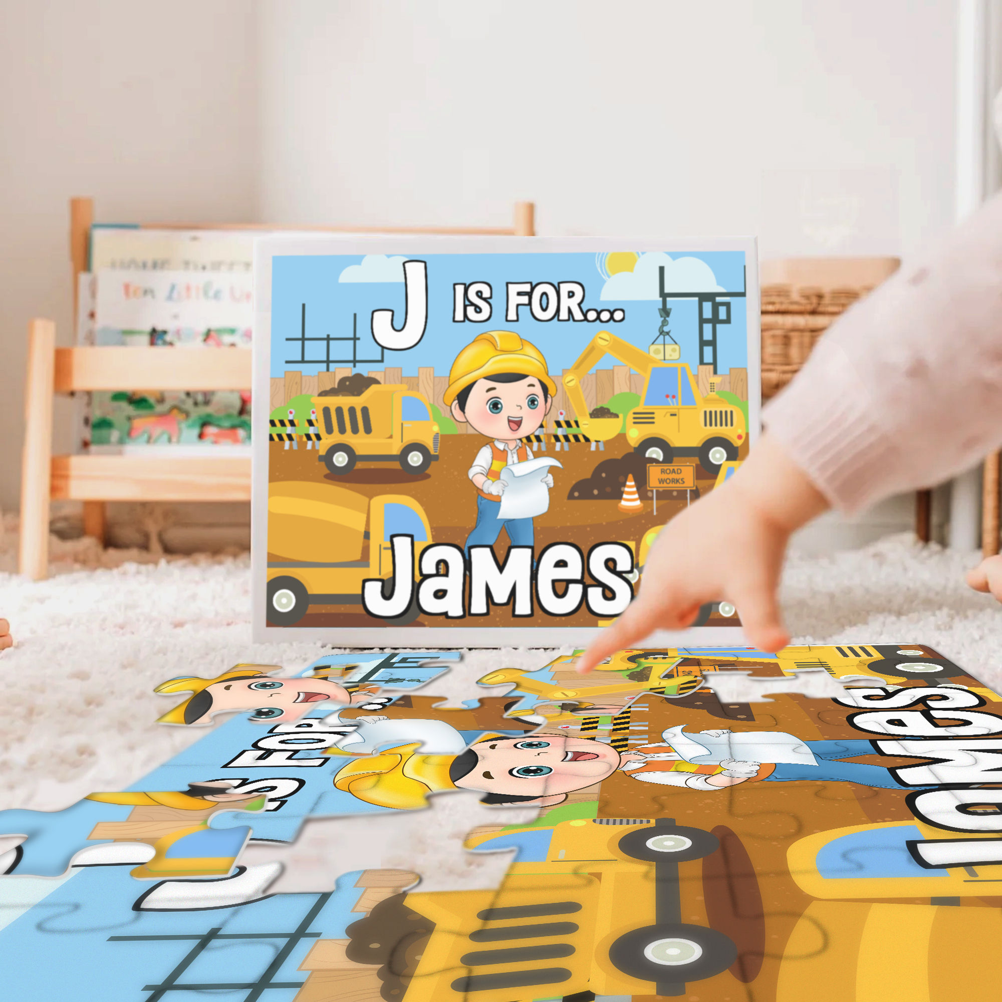 Gift for Kids - Personalized Construction Puzzle, Personalized Puzzle ...