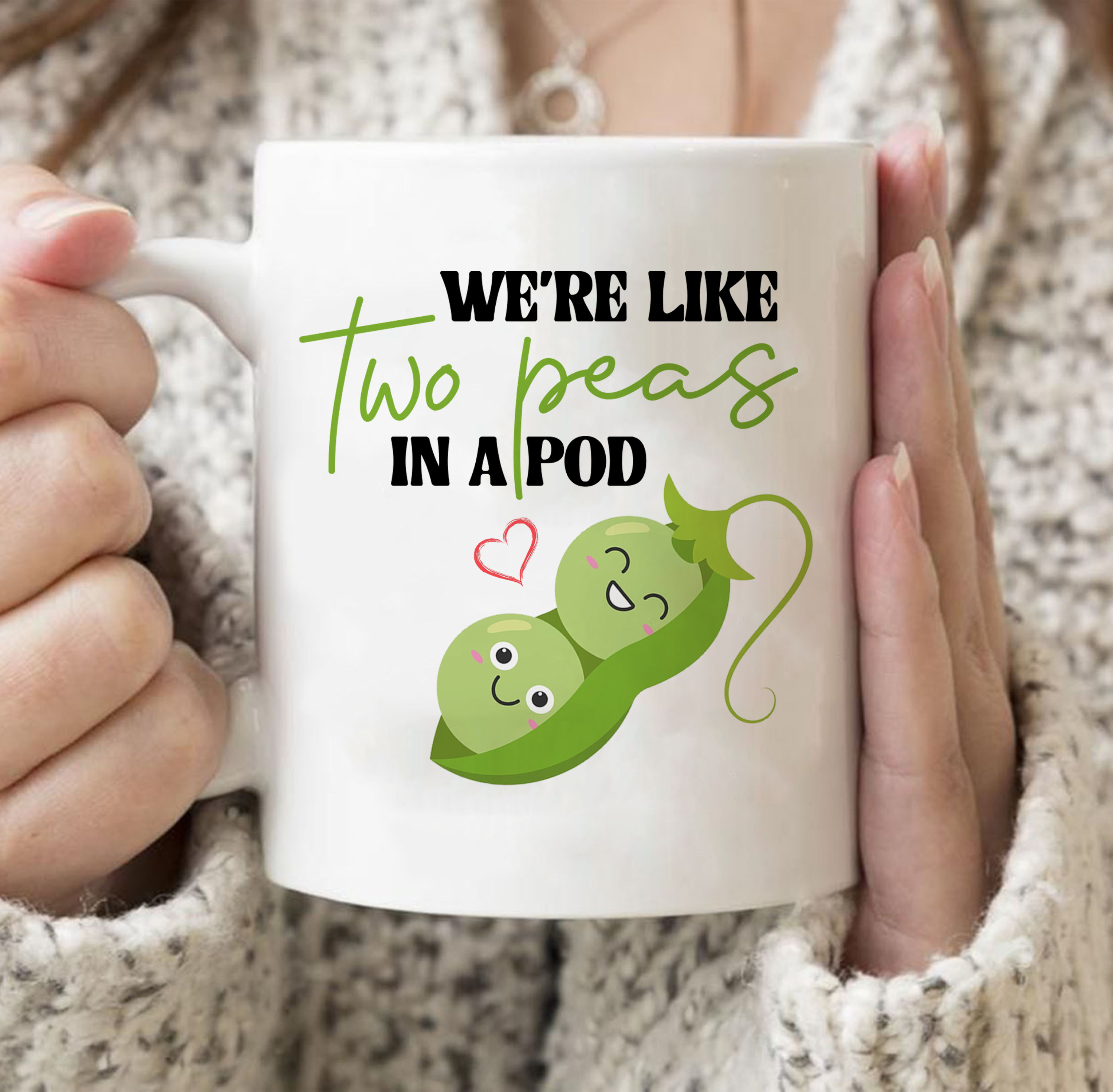 Pea - Pea - Two Peas in Pod Mug, Couple Mug, Gift For Lover Mug, Pea ...