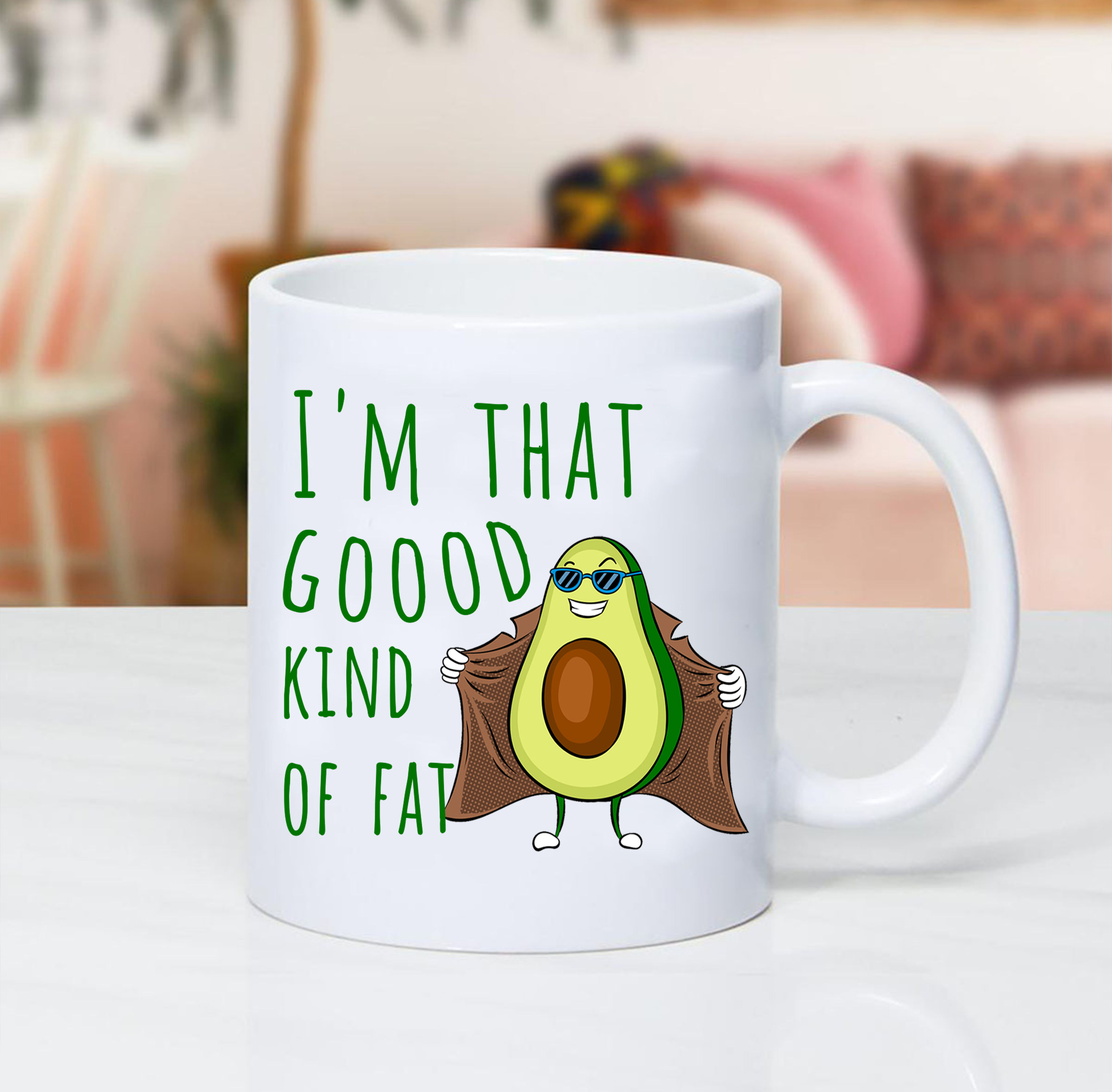 Avocado - Avocado - Good Kind Of Fat Mug, Avocado Coffee Mug, Avocado