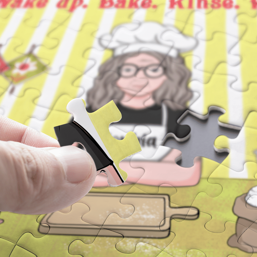 Retirement Gifts - Wake up. Bake. Rinse. Repeat BG2 - Personalized Puzzle