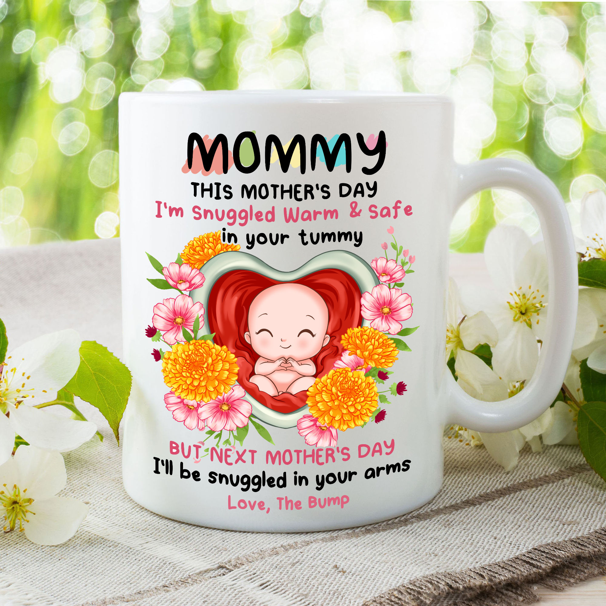 Personalized Mug - Lovely Baby Bump - I'll Be Snuggled In Your Arms ...