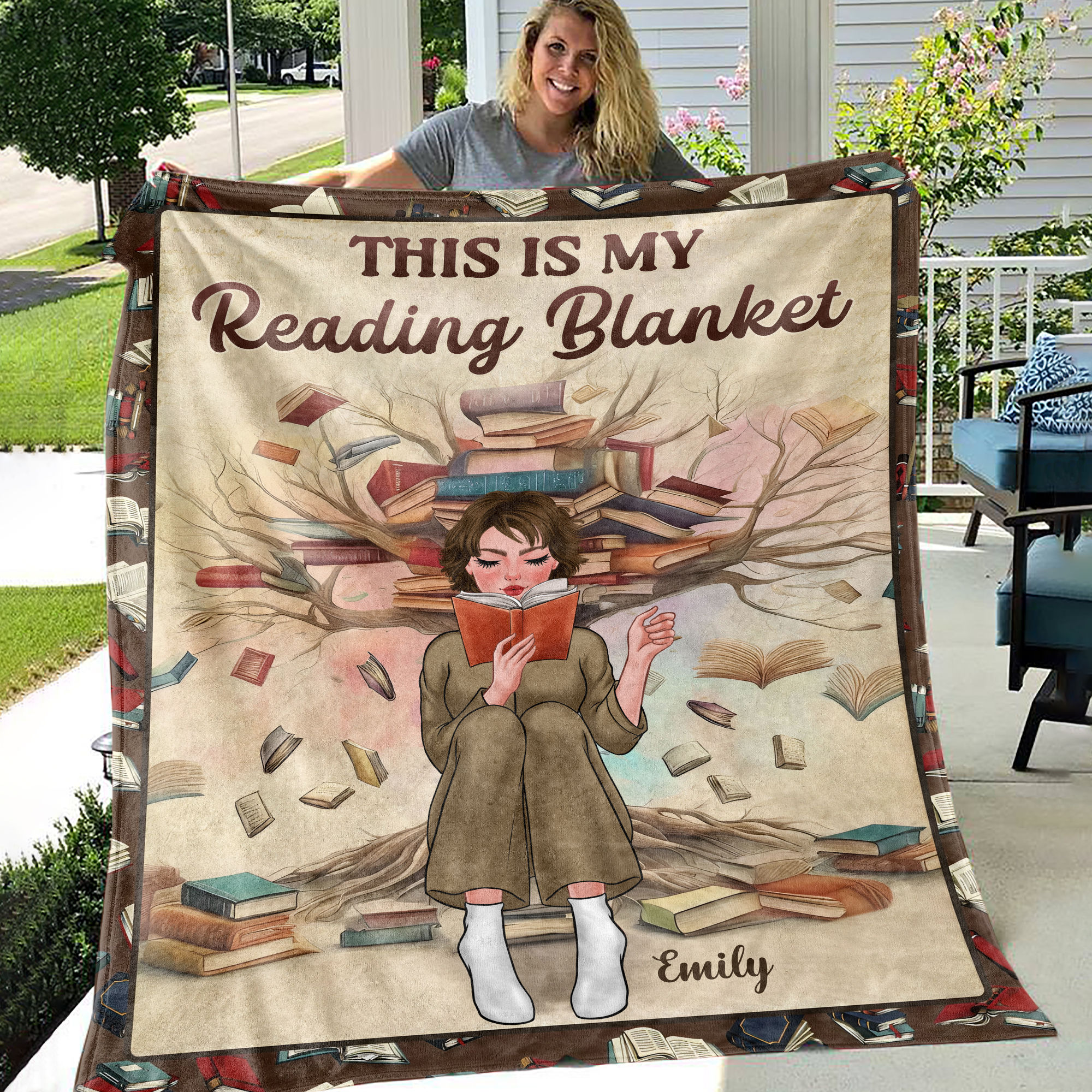 Custom Blanket - This is my reading blanket - Personalized Blanket