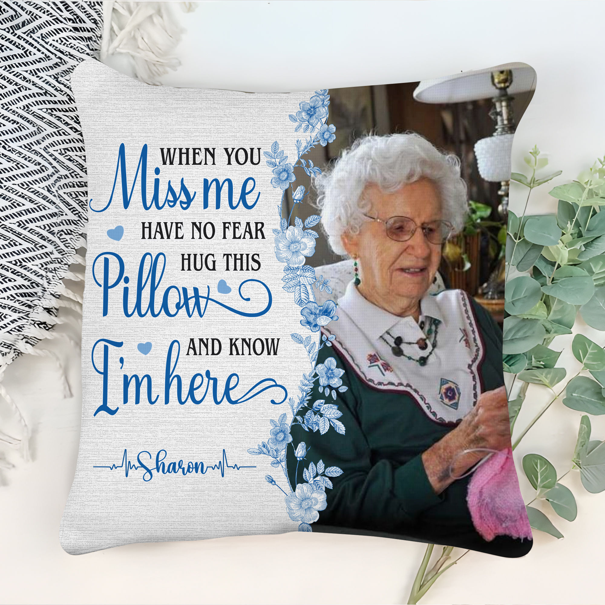 Gift for Grandma - Photo Upload - When you miss me have no fear hug ...