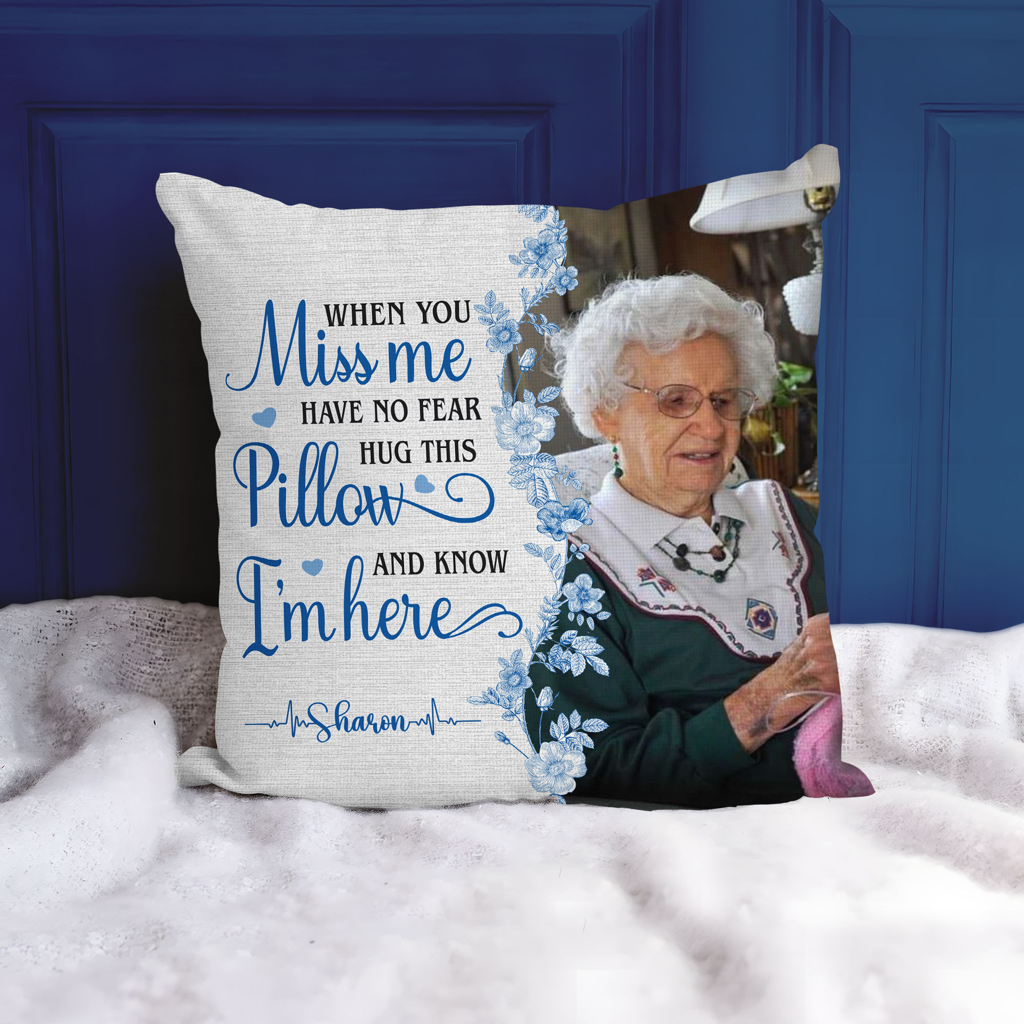 Gift for Grandma - Photo Upload - When you miss me have no fear hug ...