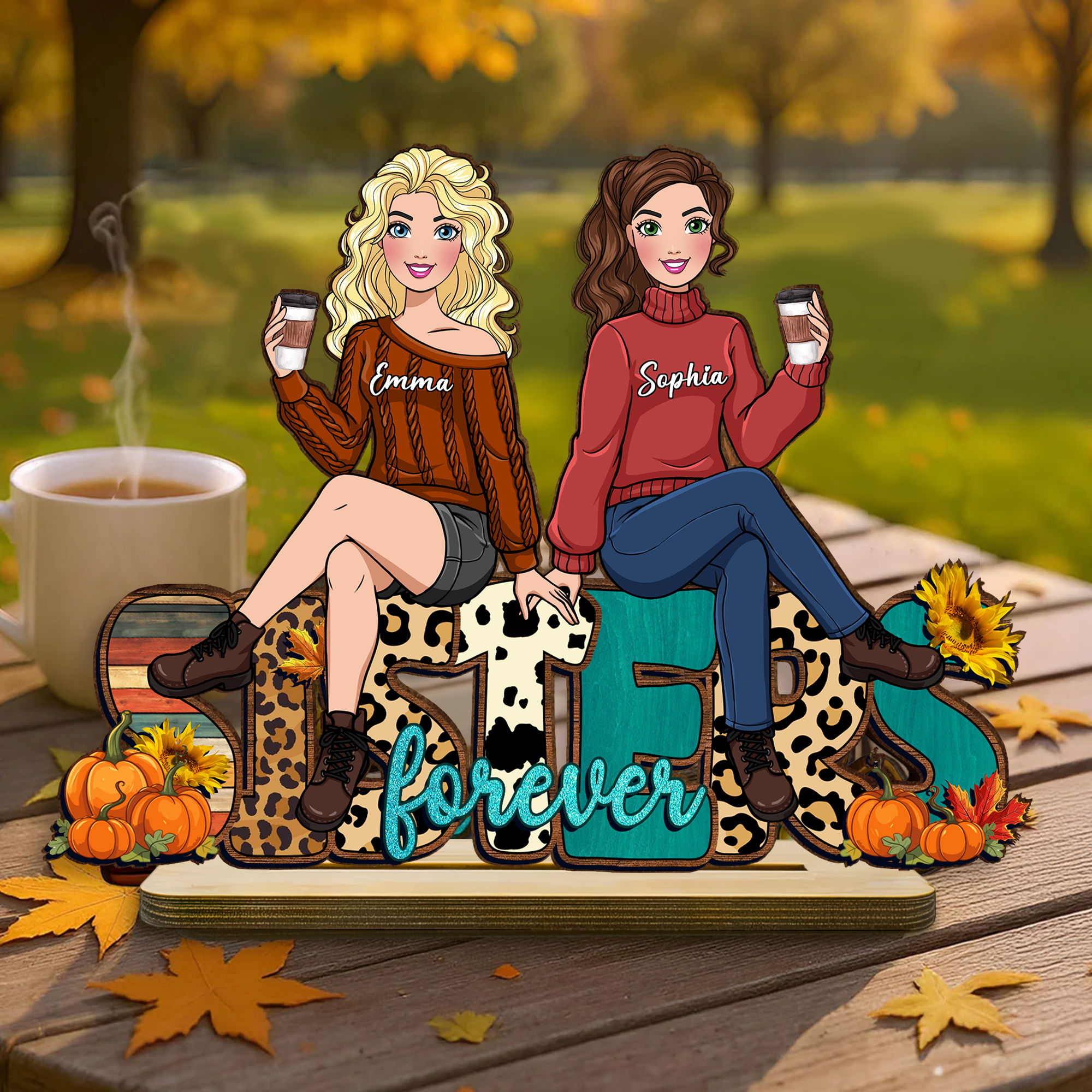 Personalized Plaque Wooden - Western Fall Vibe Besties - Fall Gift for ...