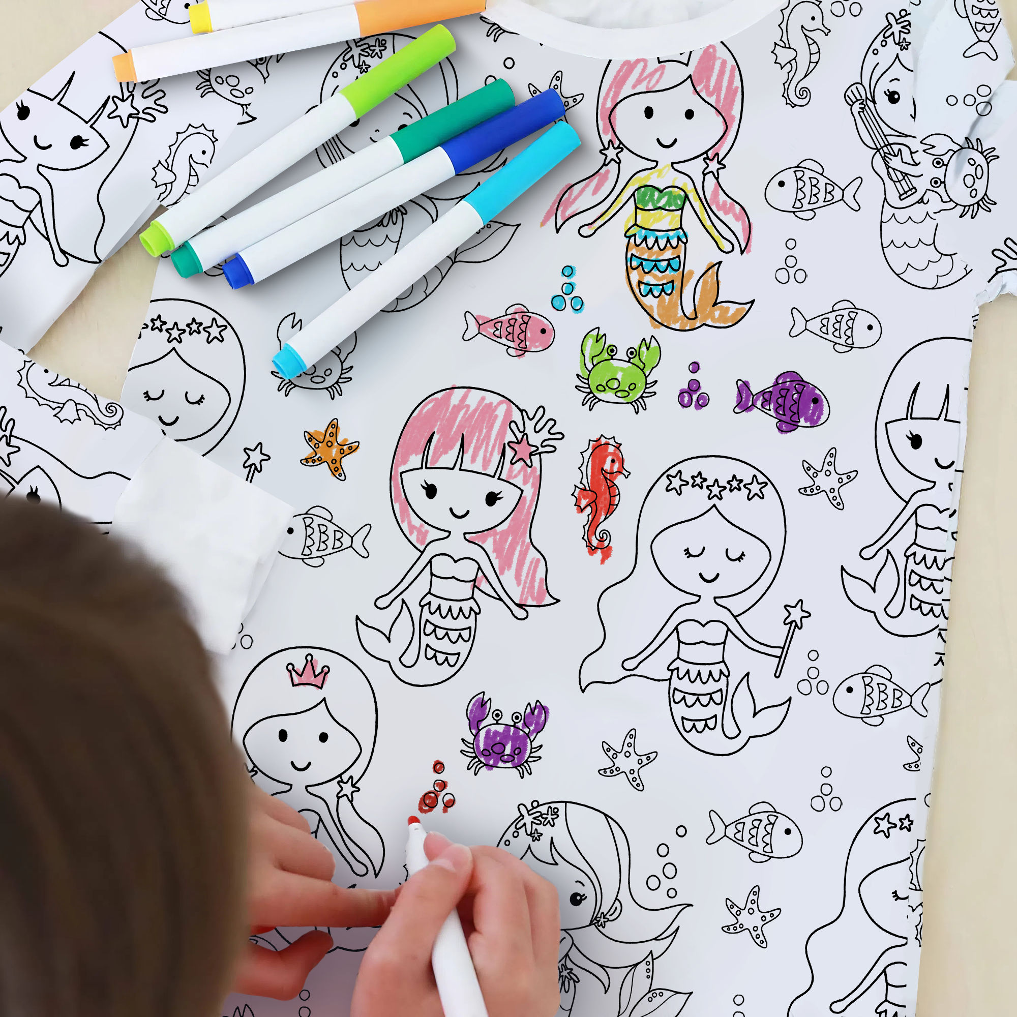 Color Your Own - Colorable Pajama Set Fabric Markers Included For Kid ...