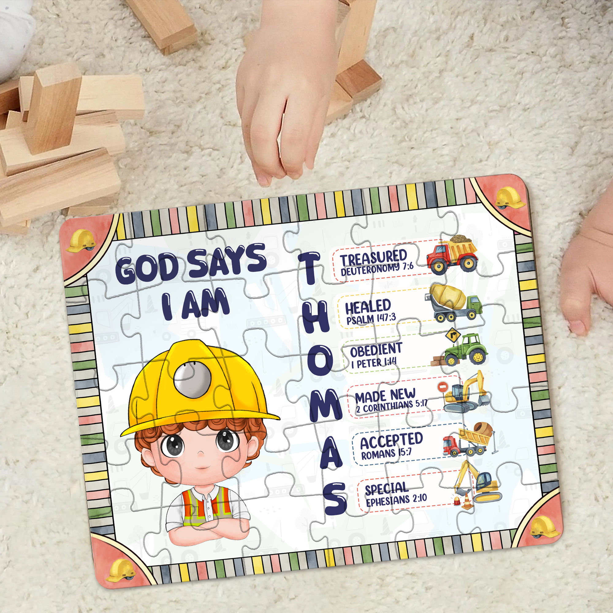 Christmas Gift 2025 - Dream Job - Engineer Puzzle - "God Says I Am ...