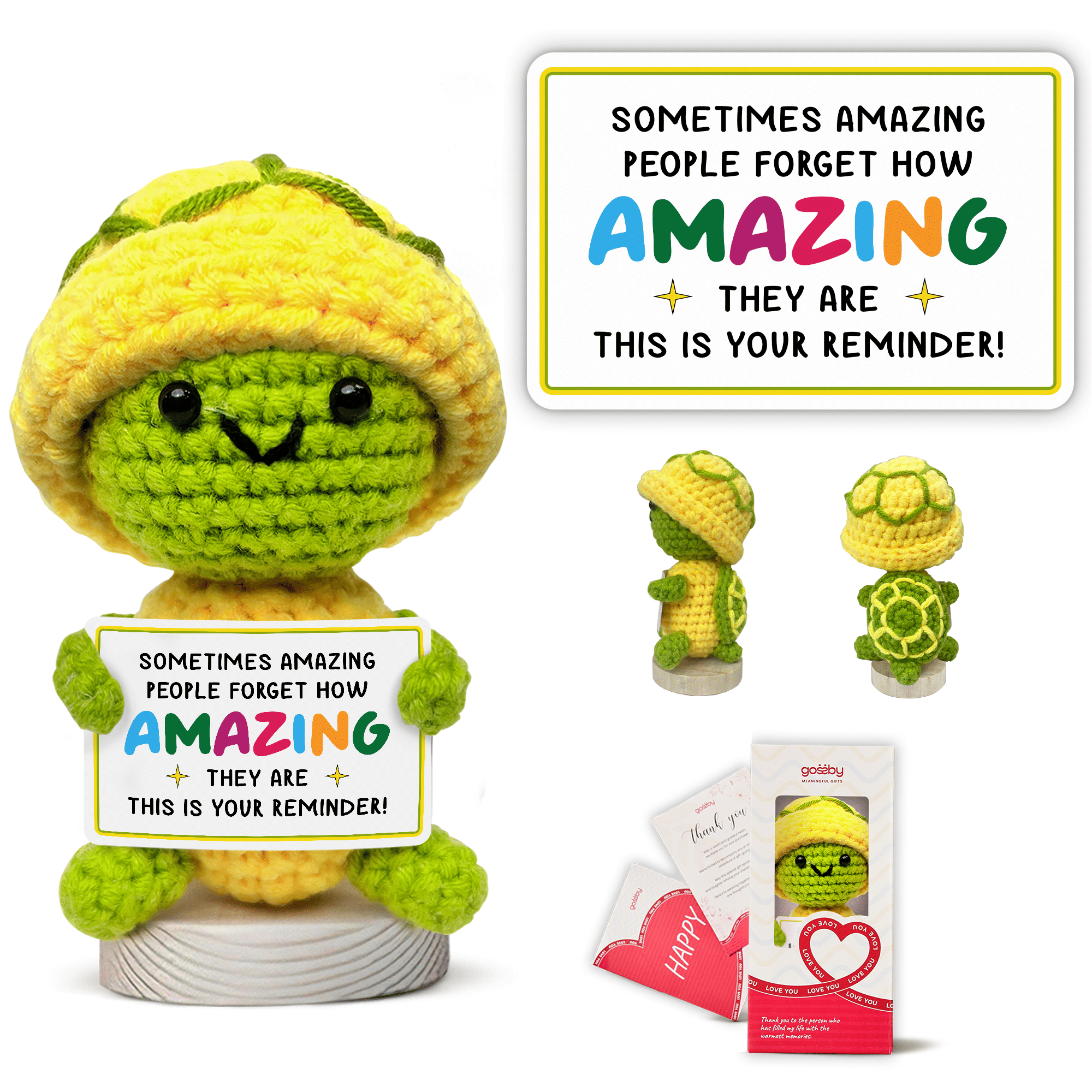 Gossby Handmade Crochet - Positive Turtle Crochet, Inspirational ...