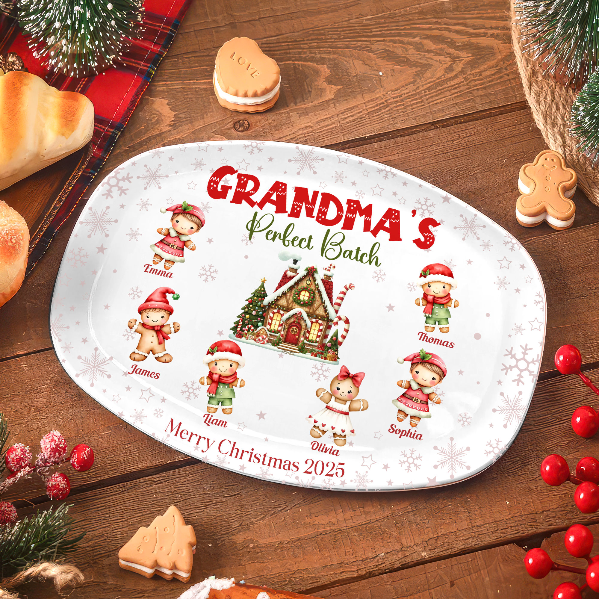 Personalized Plate - Grandma's Perfect Batch Christmas - Christmas Gift ...