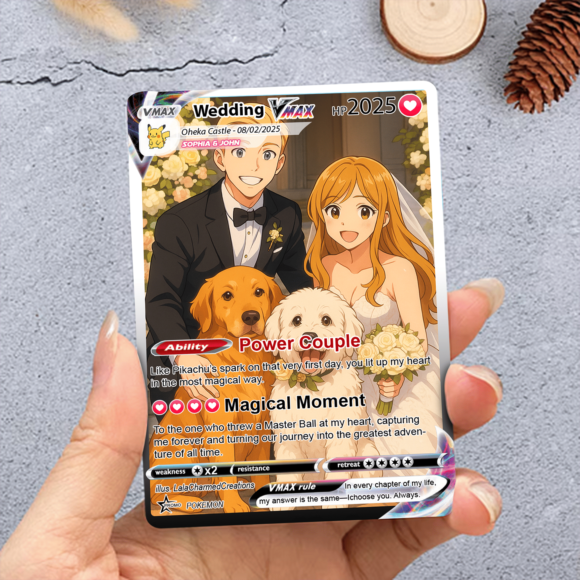 Poke Couples Card - Personalized Anniversary Card, Custom Photo Pokemon ...