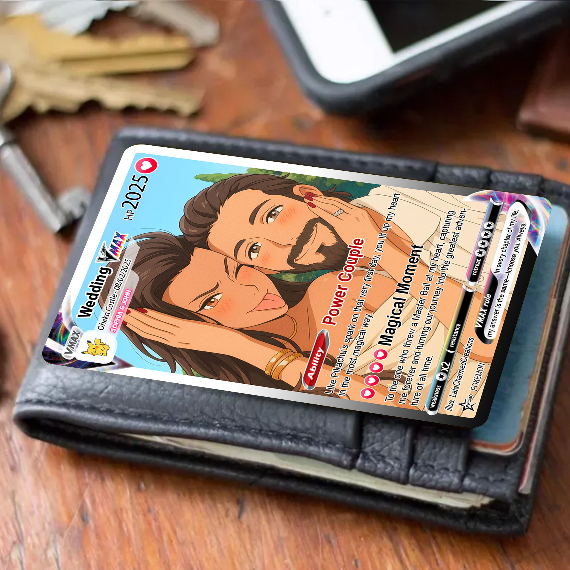 Poke Couples Card - Personalized Anniversary Card, Custom Photo Pokemon ...