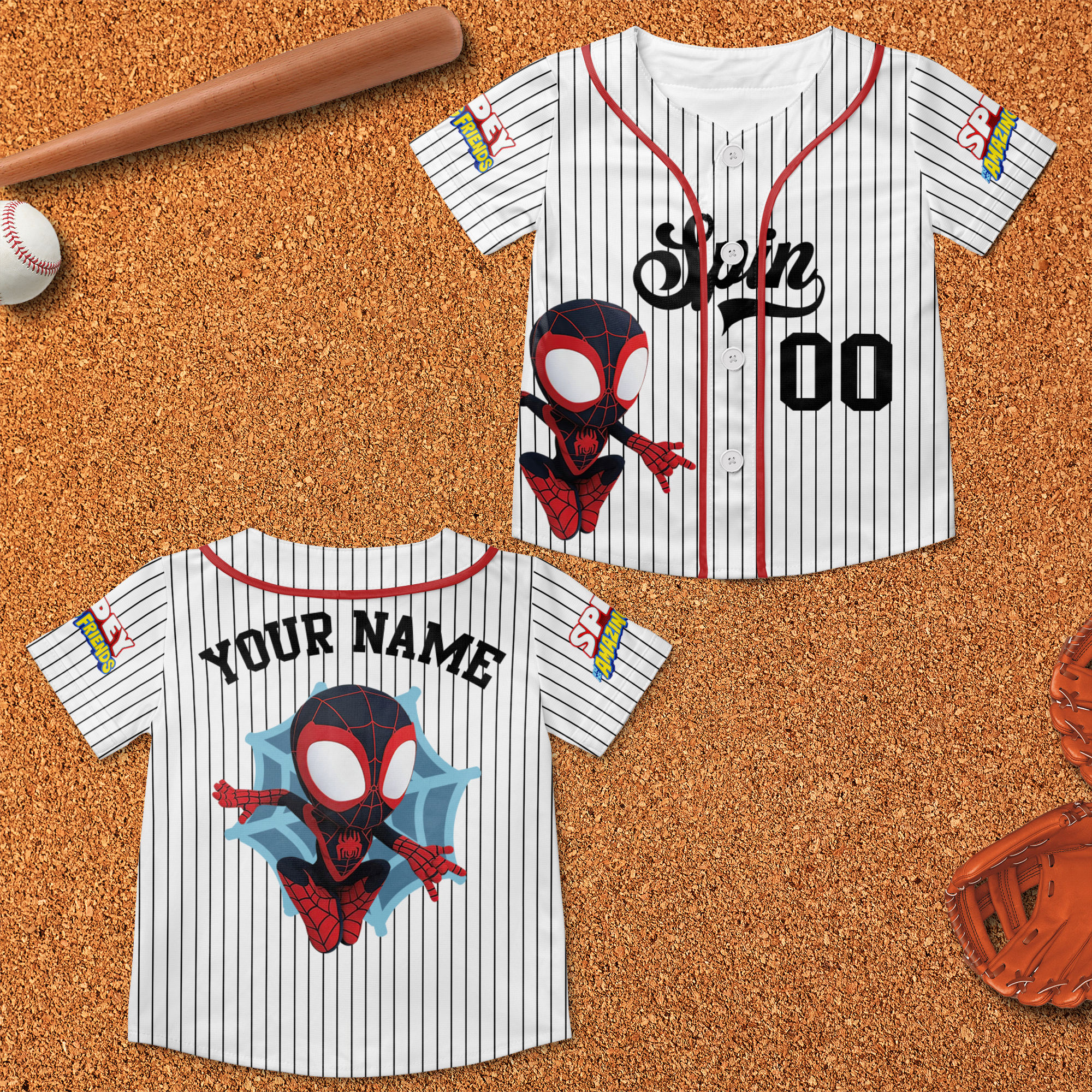 Personalized Spidey and his Amazing Friend Baseball Jersey - Custom ...