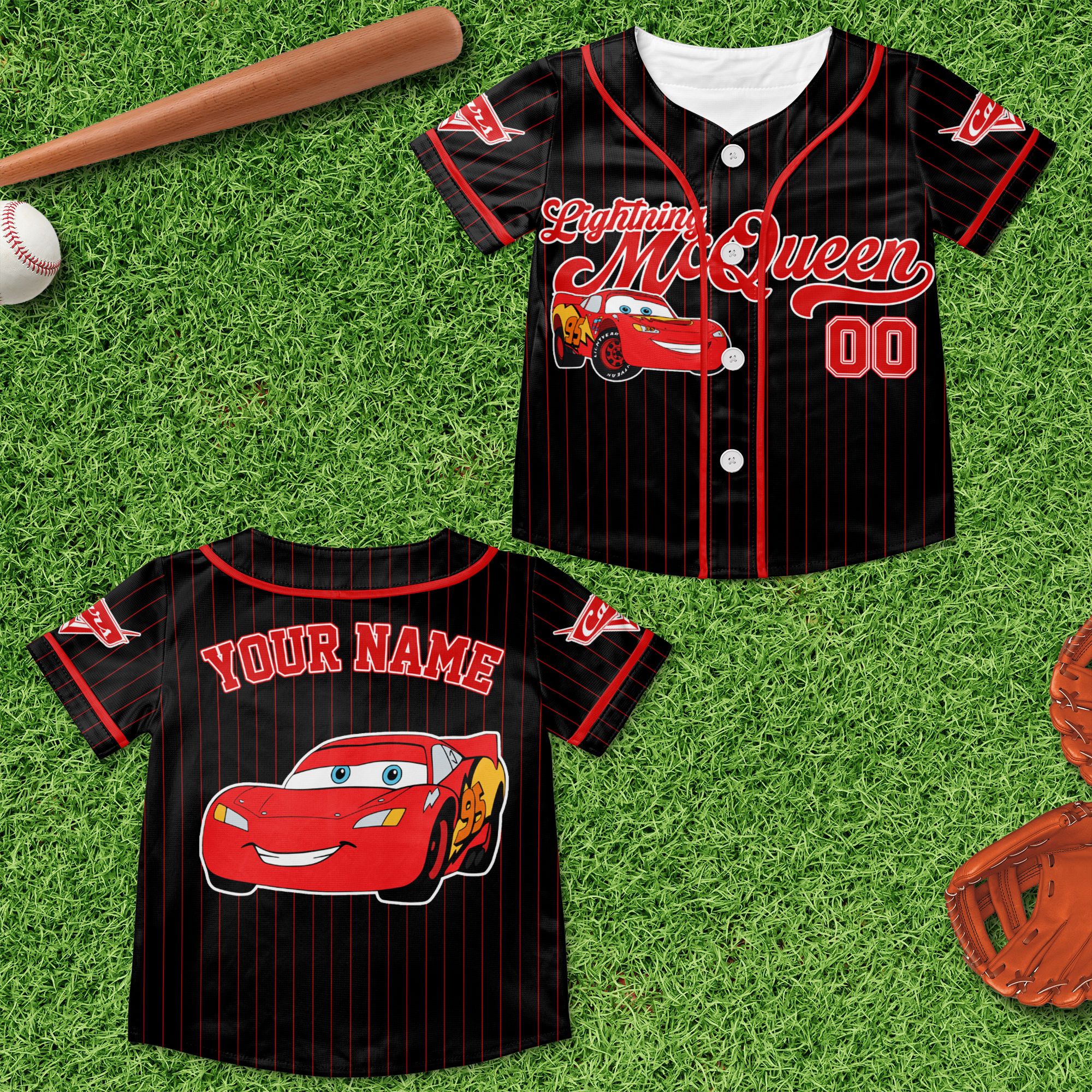 Custom Cars Baseball Jersey Team - Custom Disney Cars Lightning McQueen ...