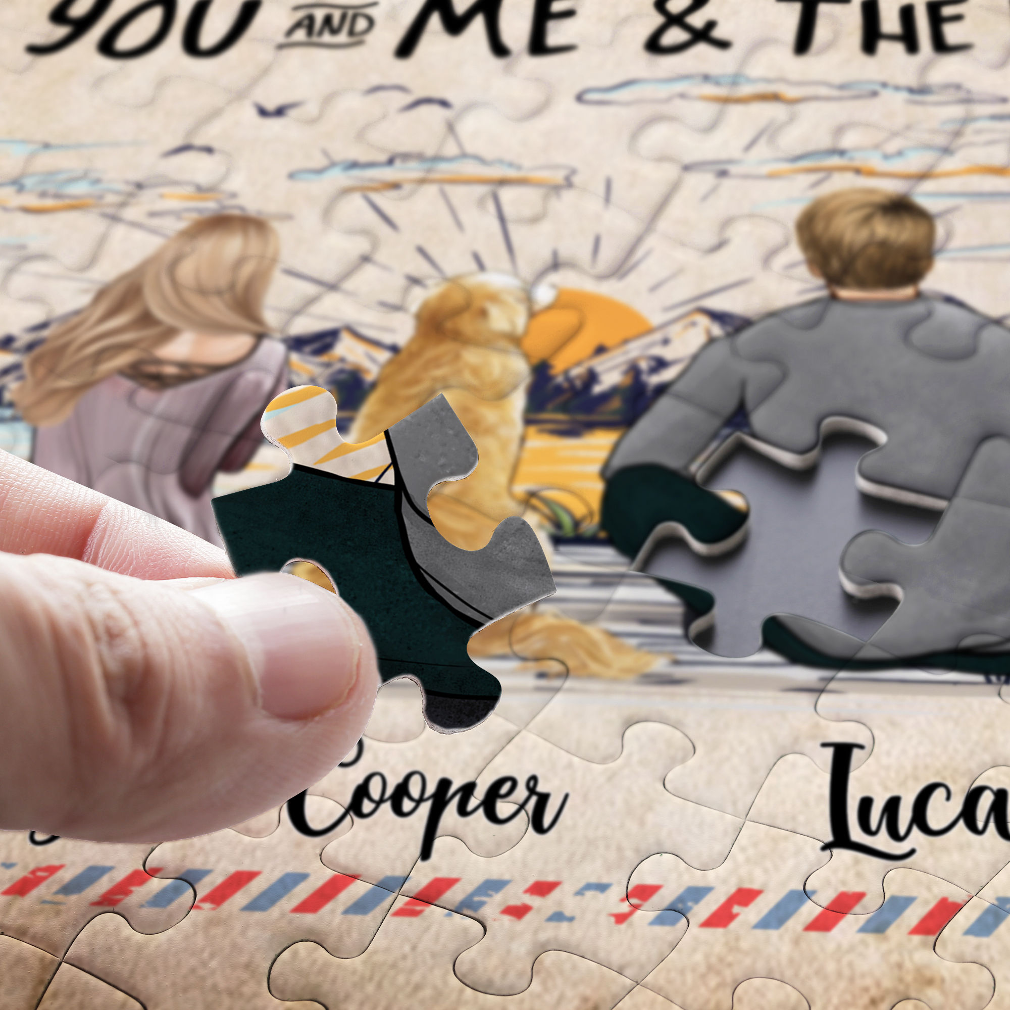 Couple Puzzle - You and Me & The Dogs, Gift for Couple - Personalized ...