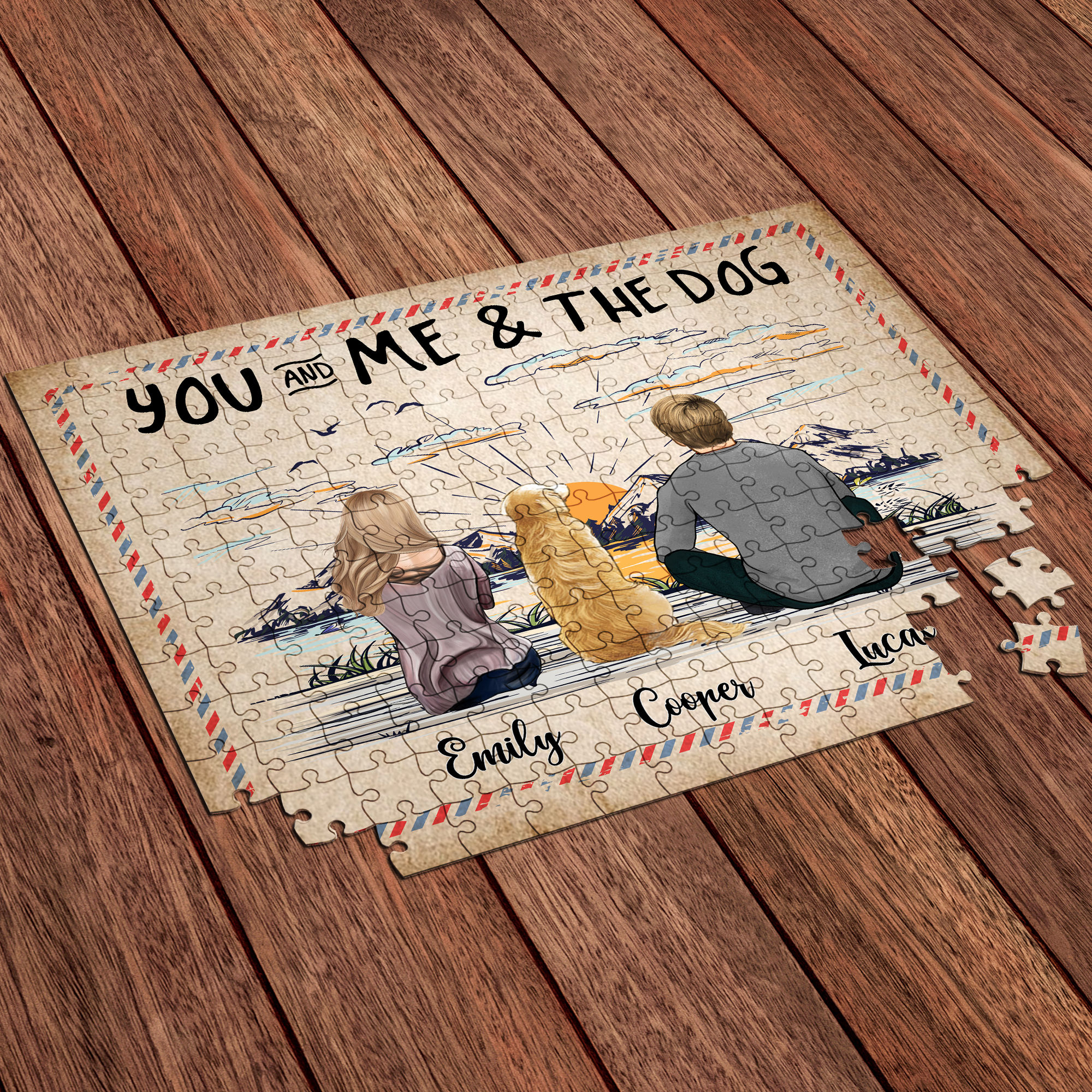 Couple Puzzle - You and Me & The Dogs, Gift for Couple - Personalized ...