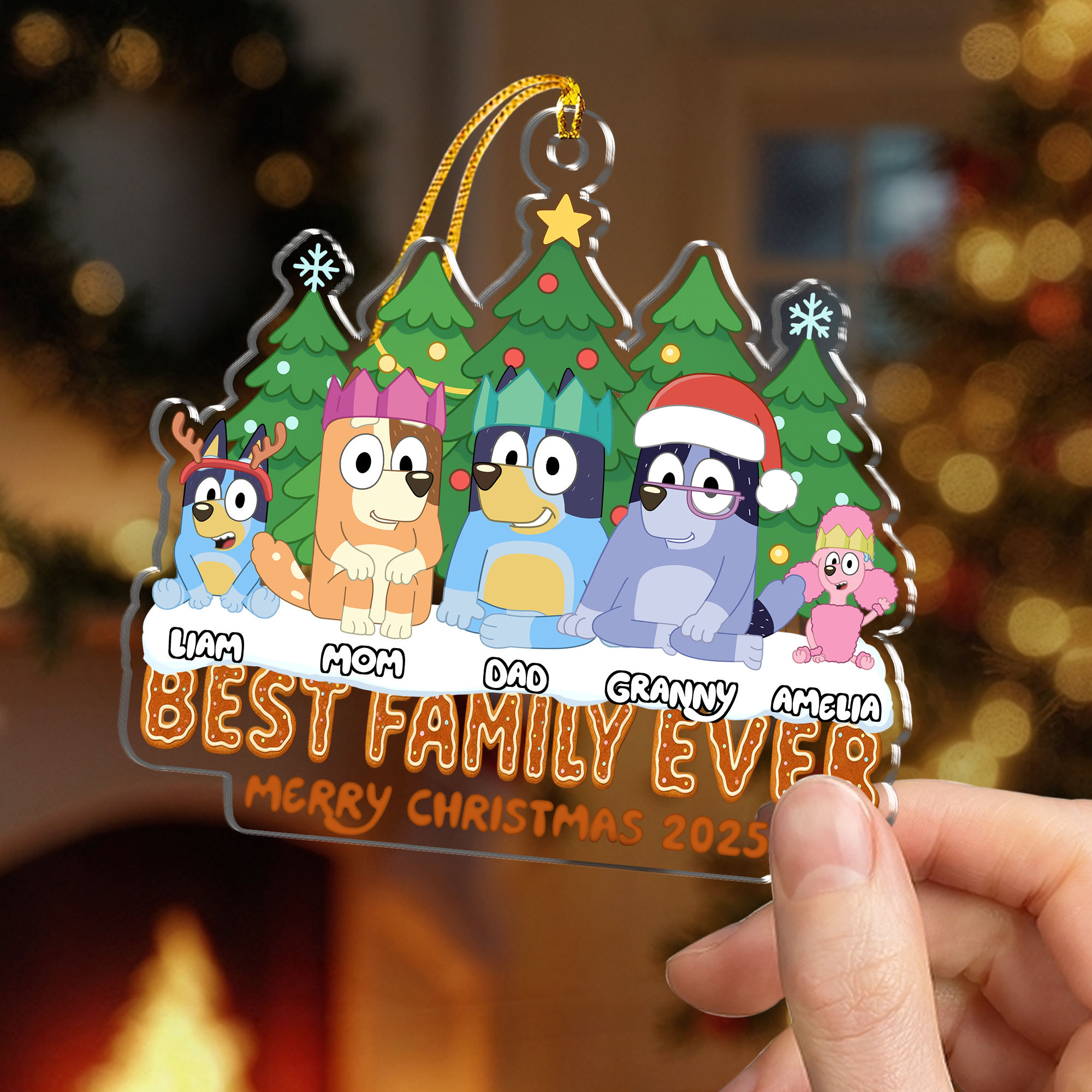 Bluey Family Ornament - Best Family Ever - Merry Christmas 2025 ...