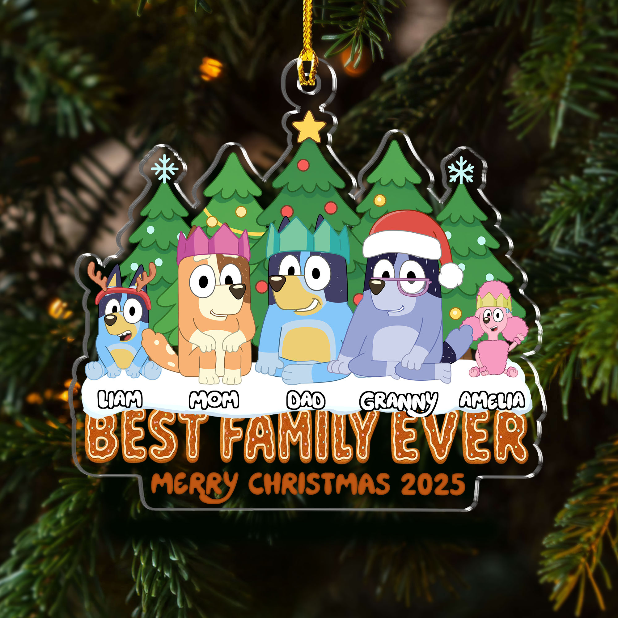 Bluey Family Ornament - Best Family Ever - Merry Christmas 2025 ...